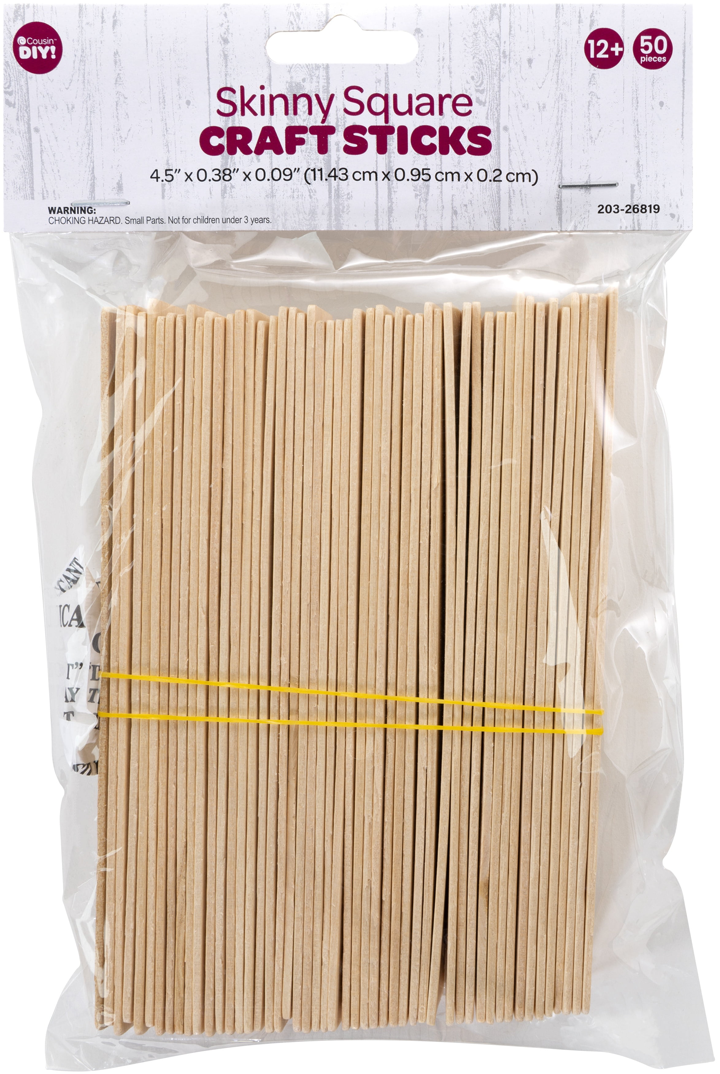 CousinDIY Skinny Square Craft Sticks 75/Pkg-Natural - Walmart.com