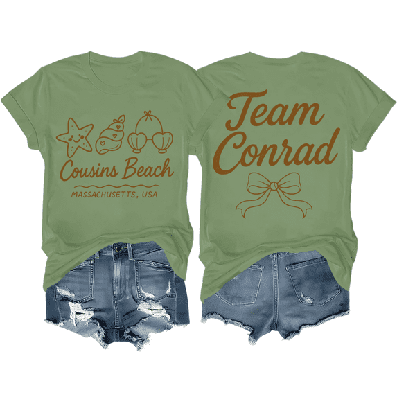 Cousins Beach Shirt Team Conrad T-Shirt Shell Beach Women Graphic Tees ...