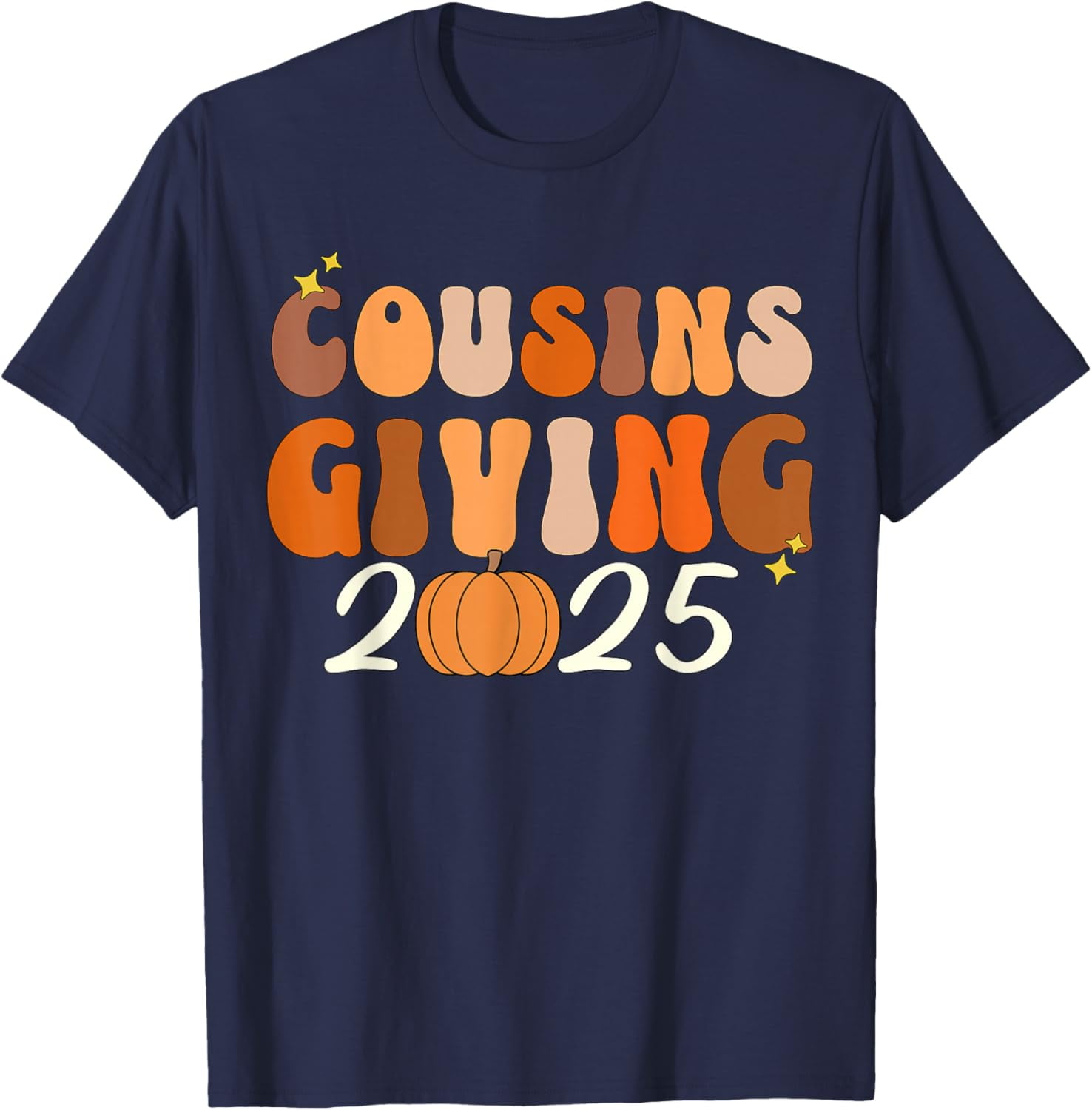 Cousins Giving 2025 Retro Thanksgiving Family Matching Fall T-Shirt ...