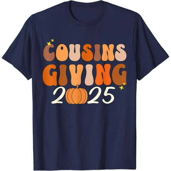 Cousins Giving 2025 Retro Thanksgiving Family Matching Fall T-Shirt ...