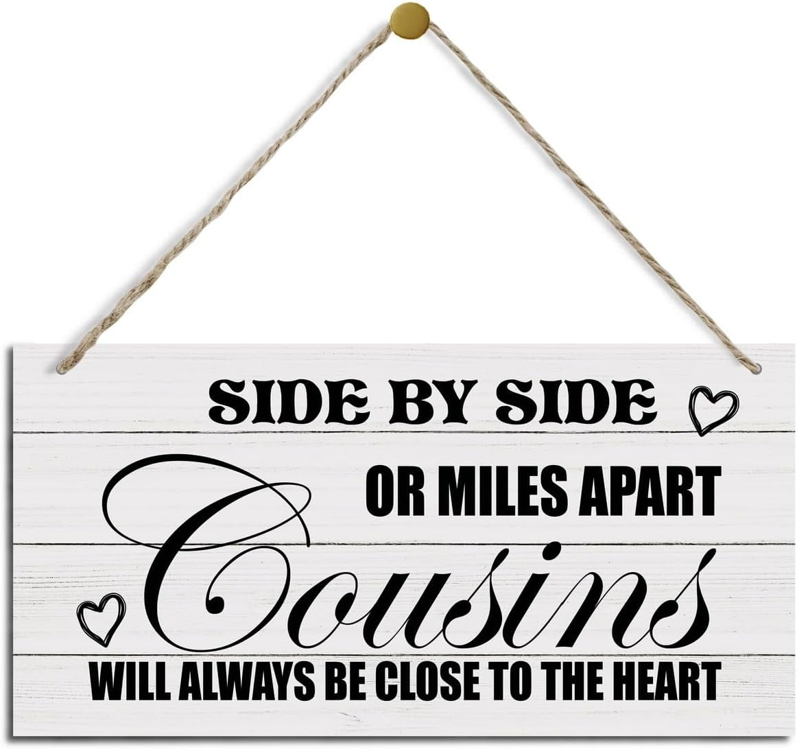 Cousins Wood Signs Wall Decor Art, Door Sign, Home Hanging Decor Sign, Cousins Gift, Side By ...