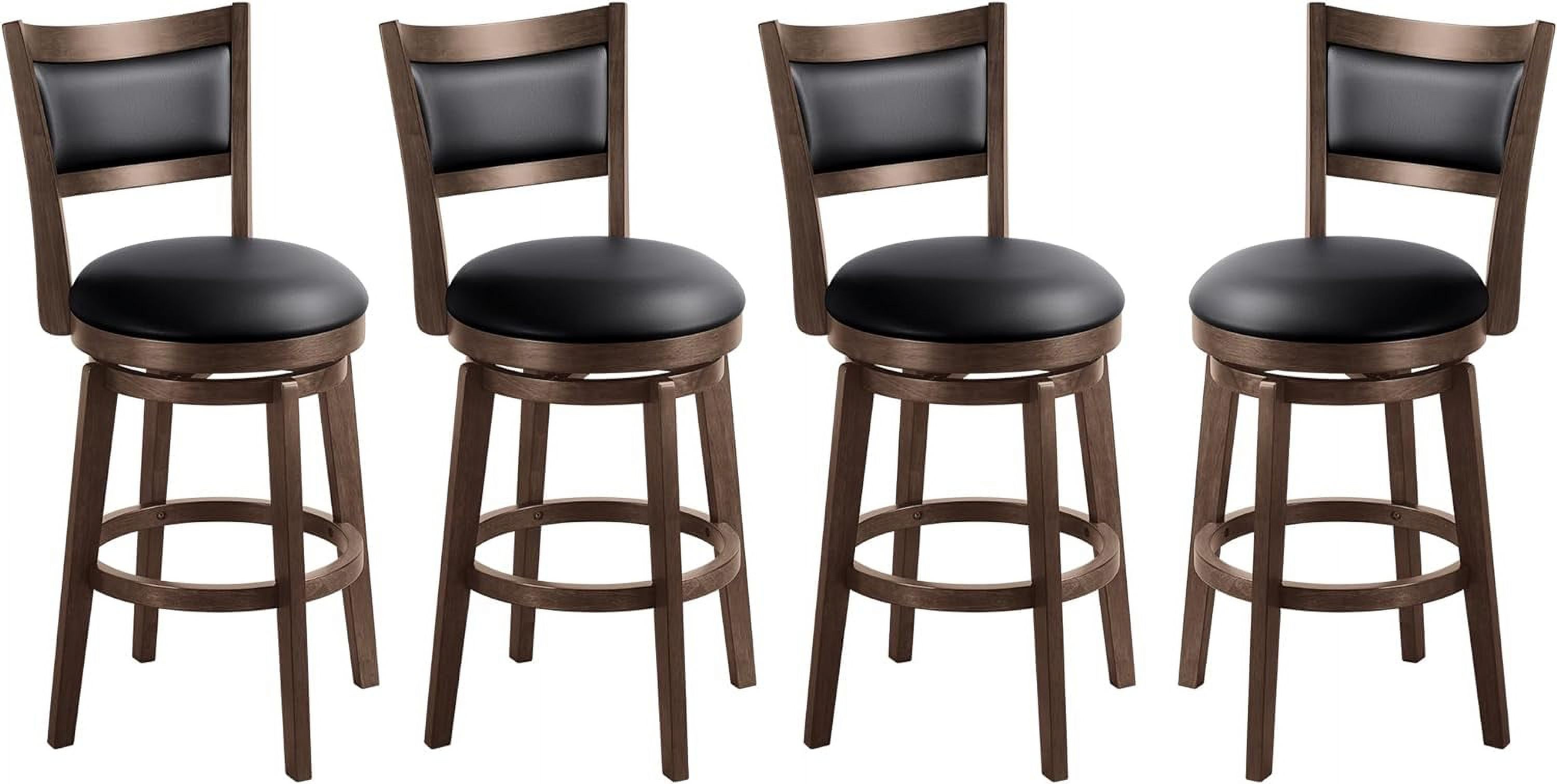 Couter Height Barstools Set of 4 - High Back Swivel Bar Stools with ...