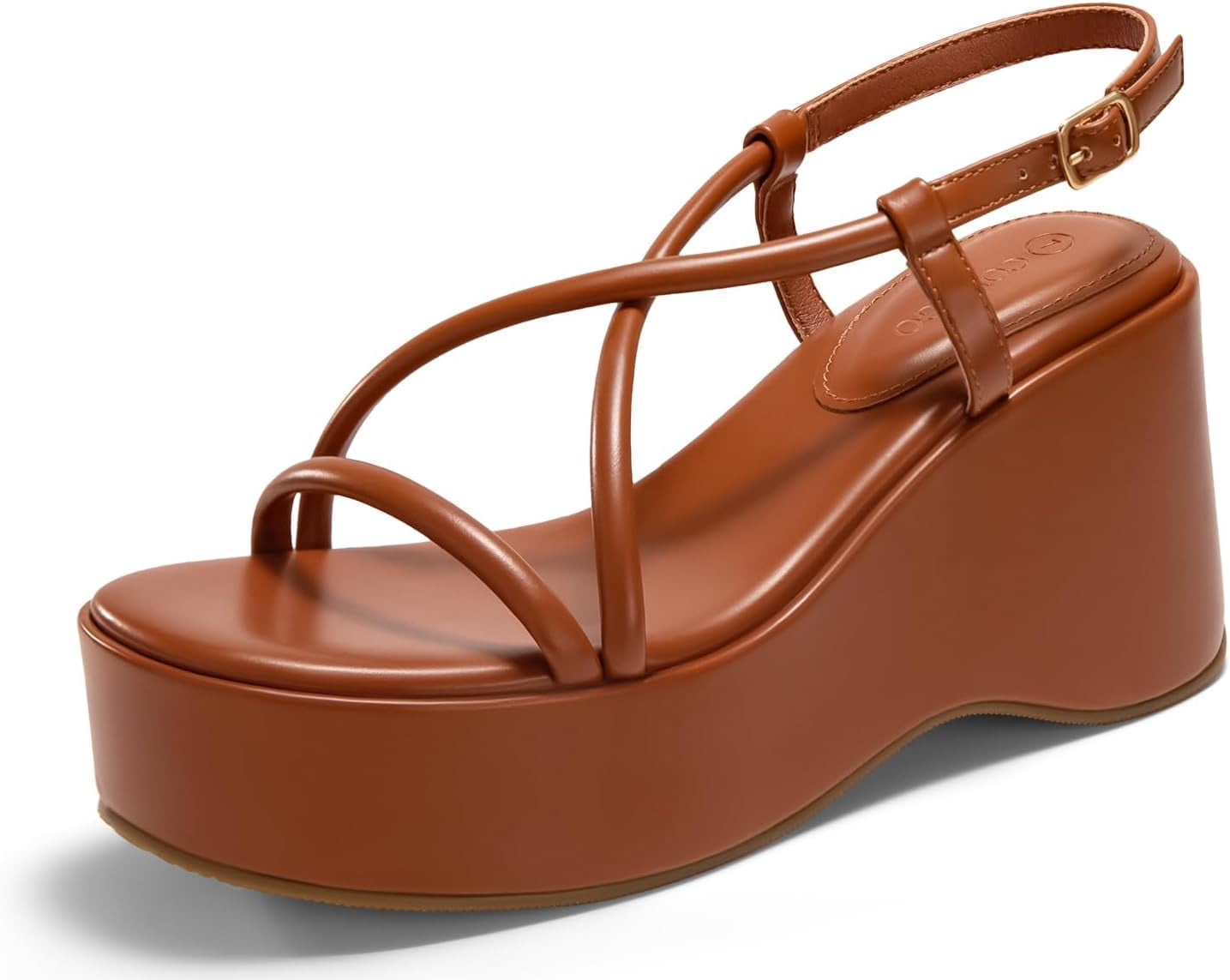 Coutgo Womens Platform Wedge Heels Sandals Slingback Open Toe Ankle ...