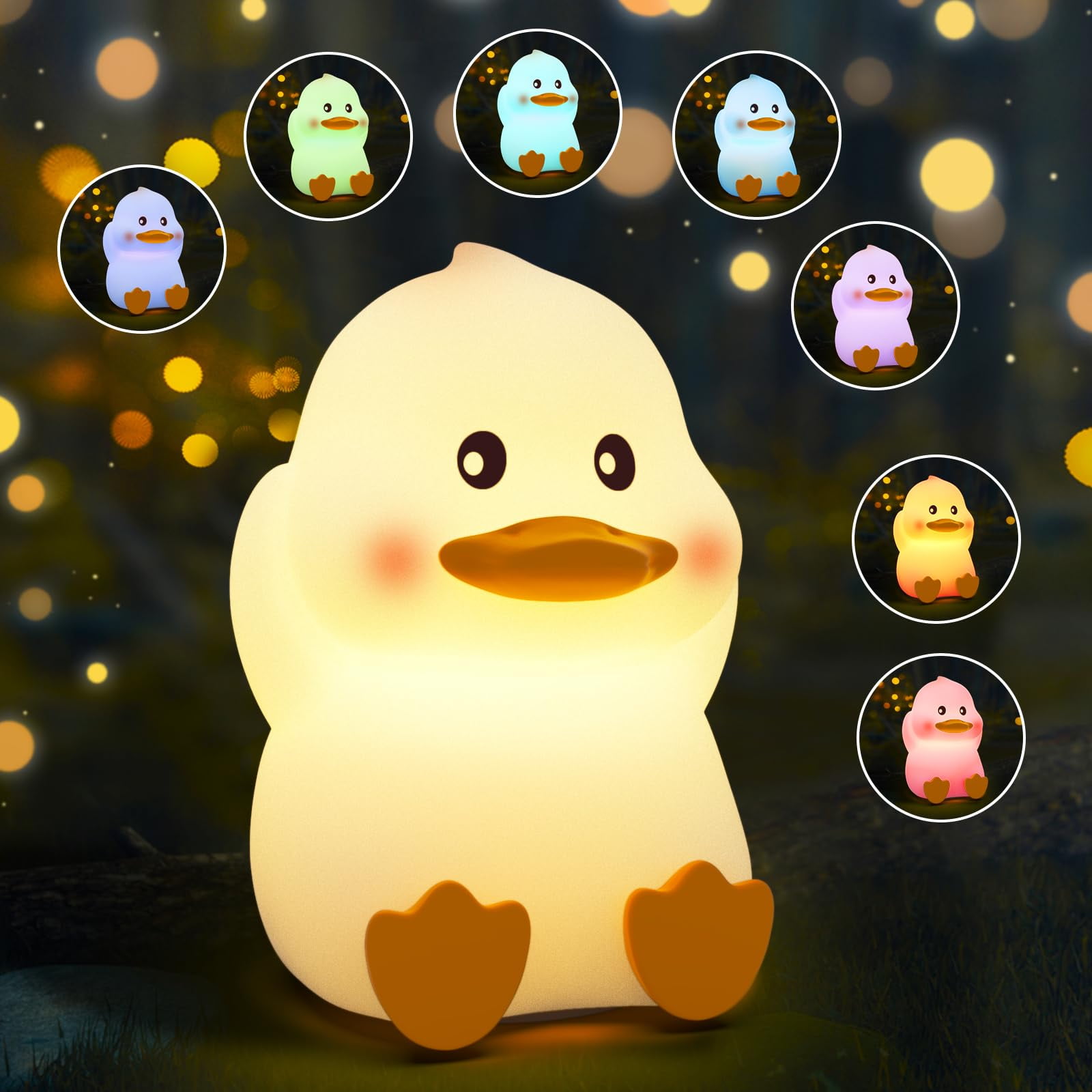 Coutundy Cute Panda Lamps with Timers, 3 Levels Dimmable 7 Colors Panda ...