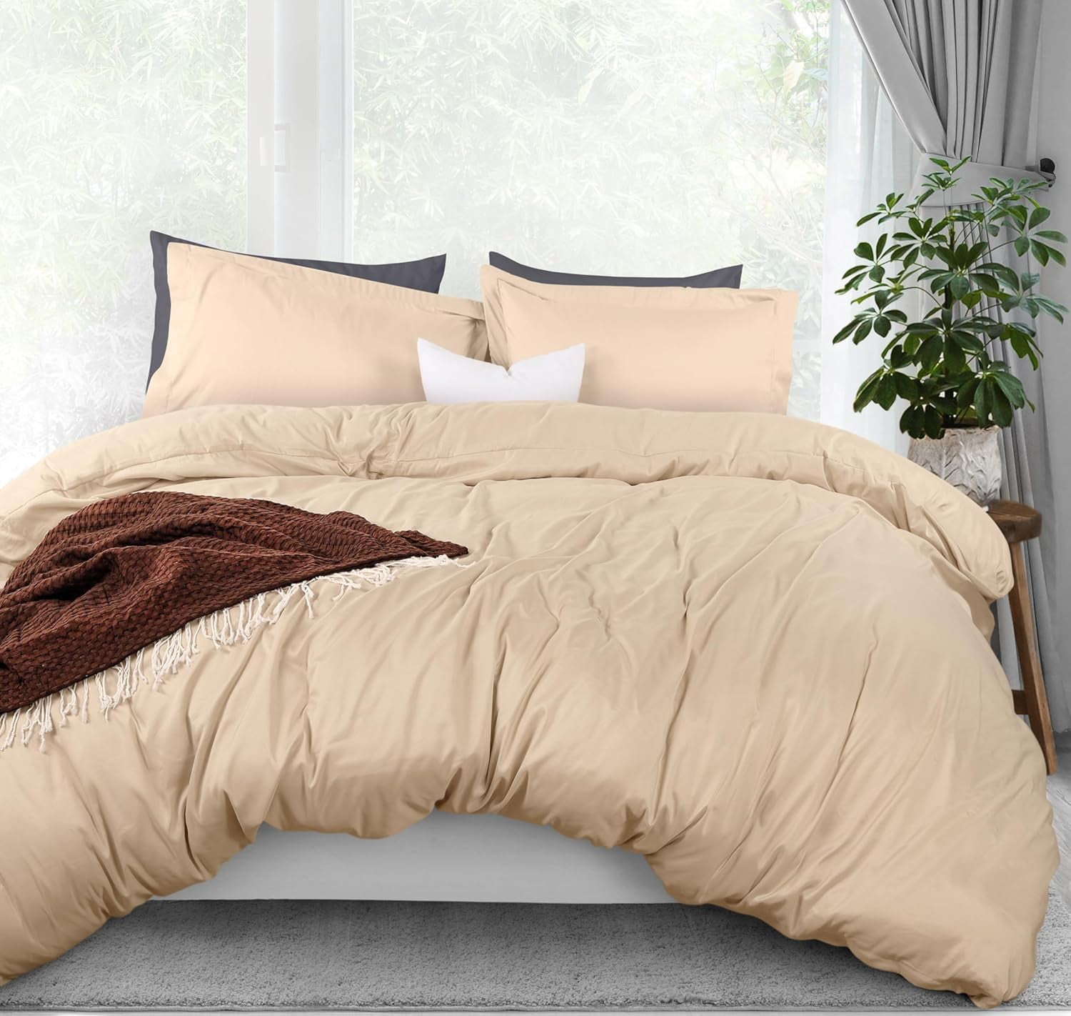 Couture Charm 3 Sided Zipper Closure Duvet Cover 3-Piece Set Unique ...