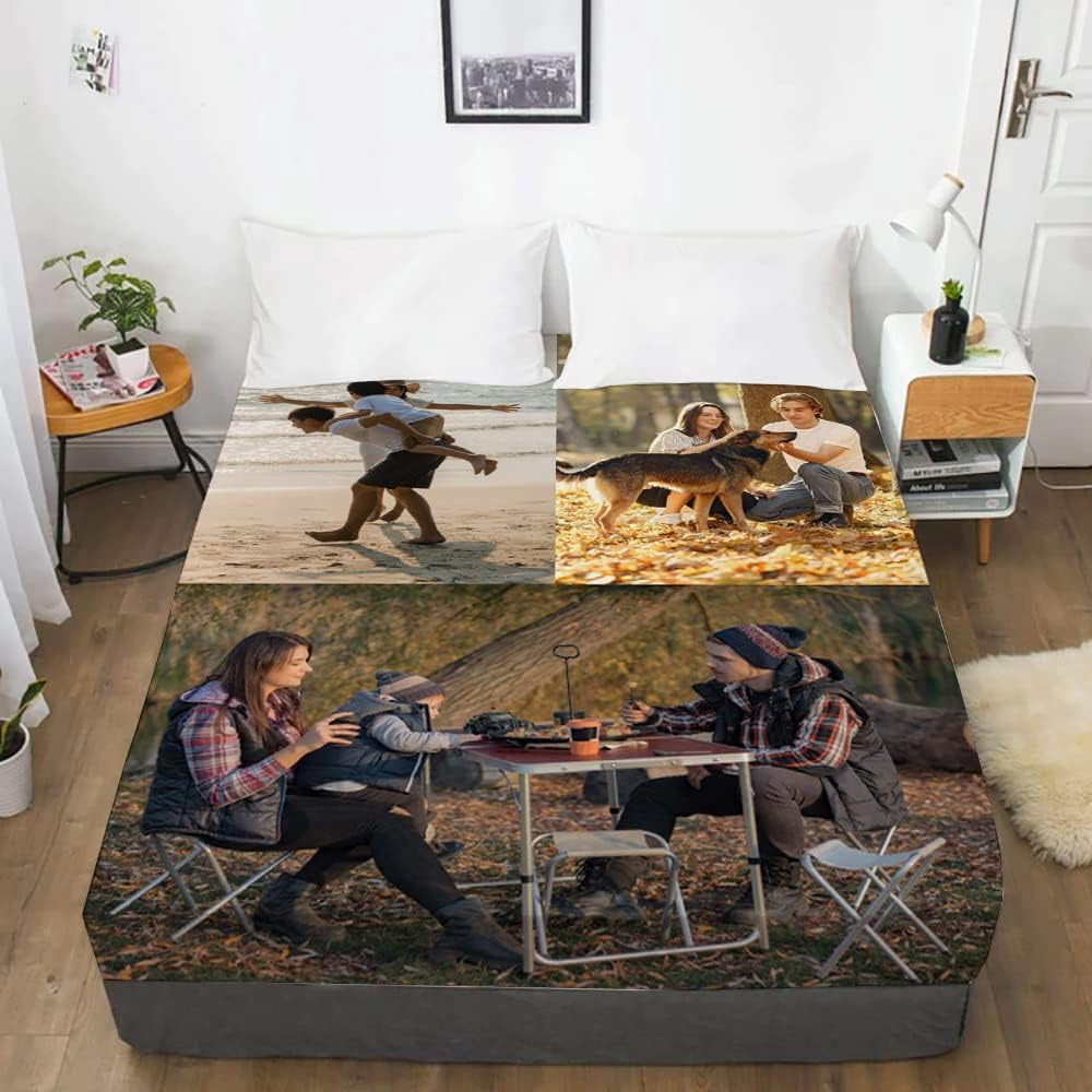 Couture Charm Custom Photo Bed Sheets Gift for Kids, Adults, Family and ...