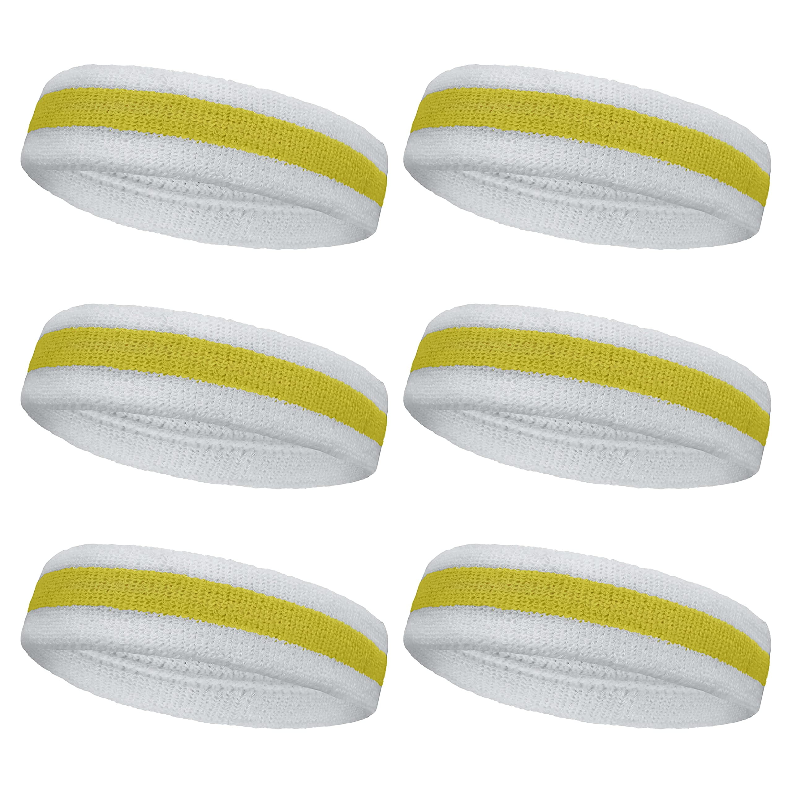 Couver 2 Color White Sport Head Sweatband Terry Cloth Headband - 6PCS ...