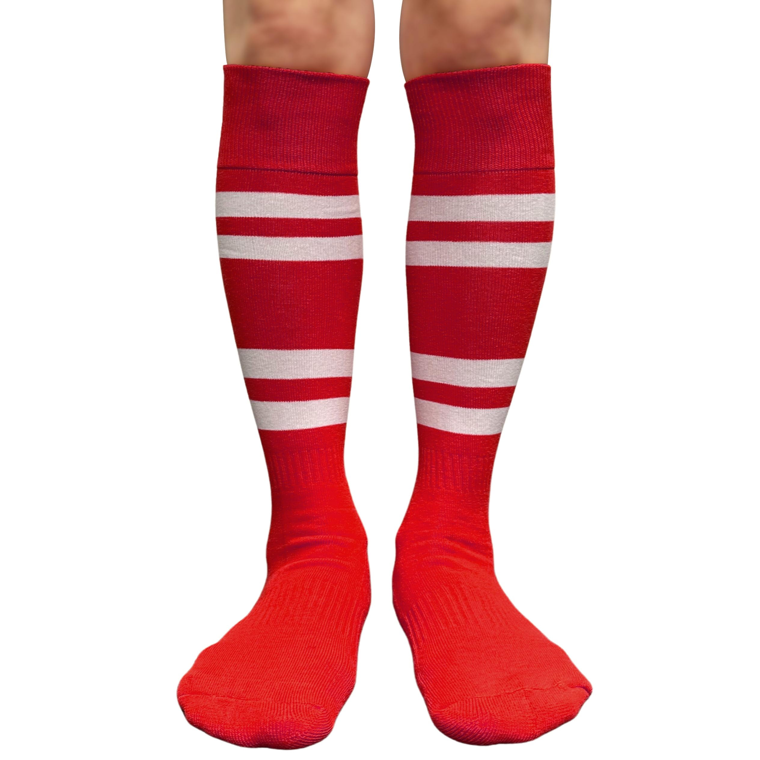 Couver Cotton 4 White Stripes Knee High Softball Baseball Sports Tube ...