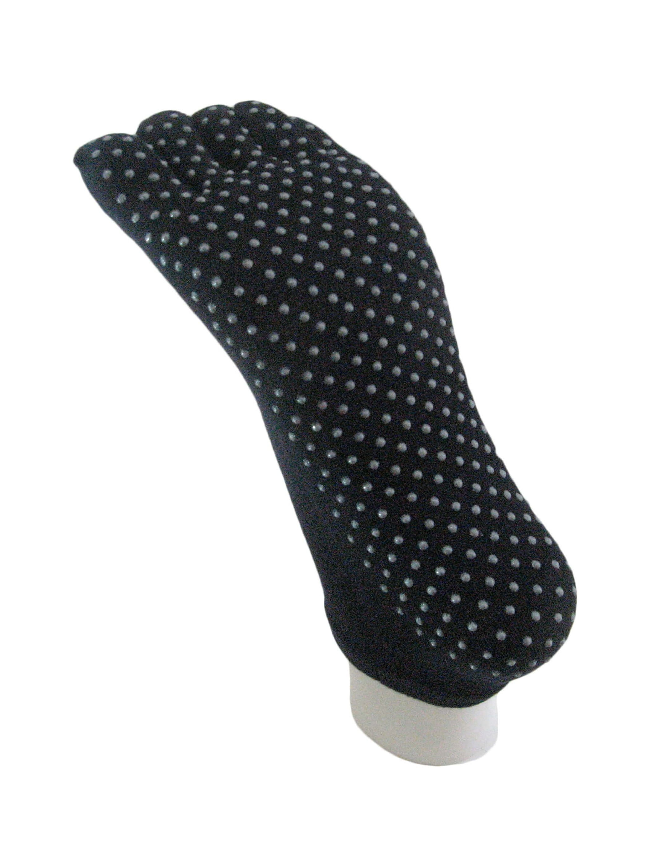 Couver Cotton Non Slip Skid No-Show Yoga 5 fingers Toed Socks, Black ...