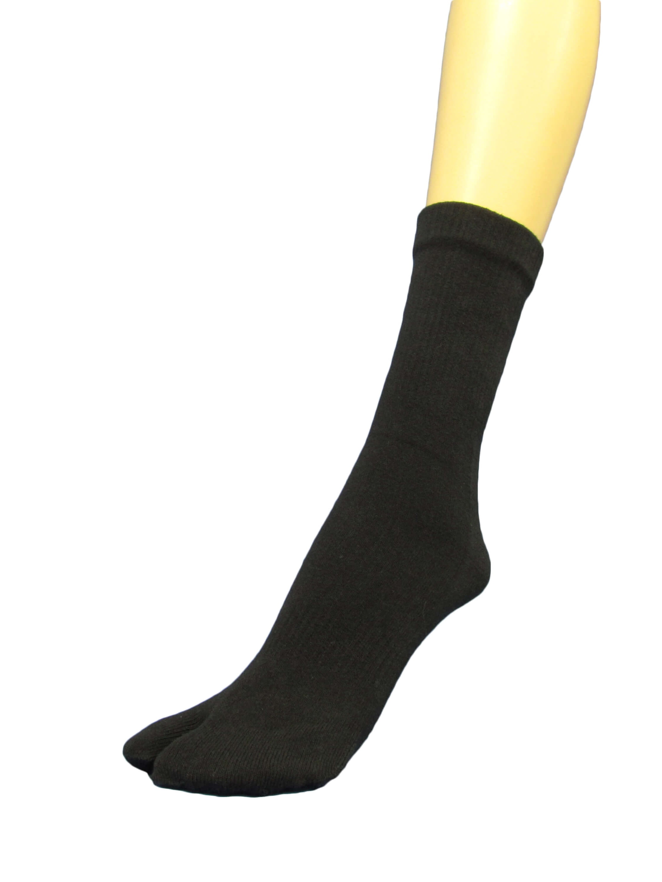 Couver Cotton Split Quarter High Stretchy Flip-Flop Socks, Black Medium ...