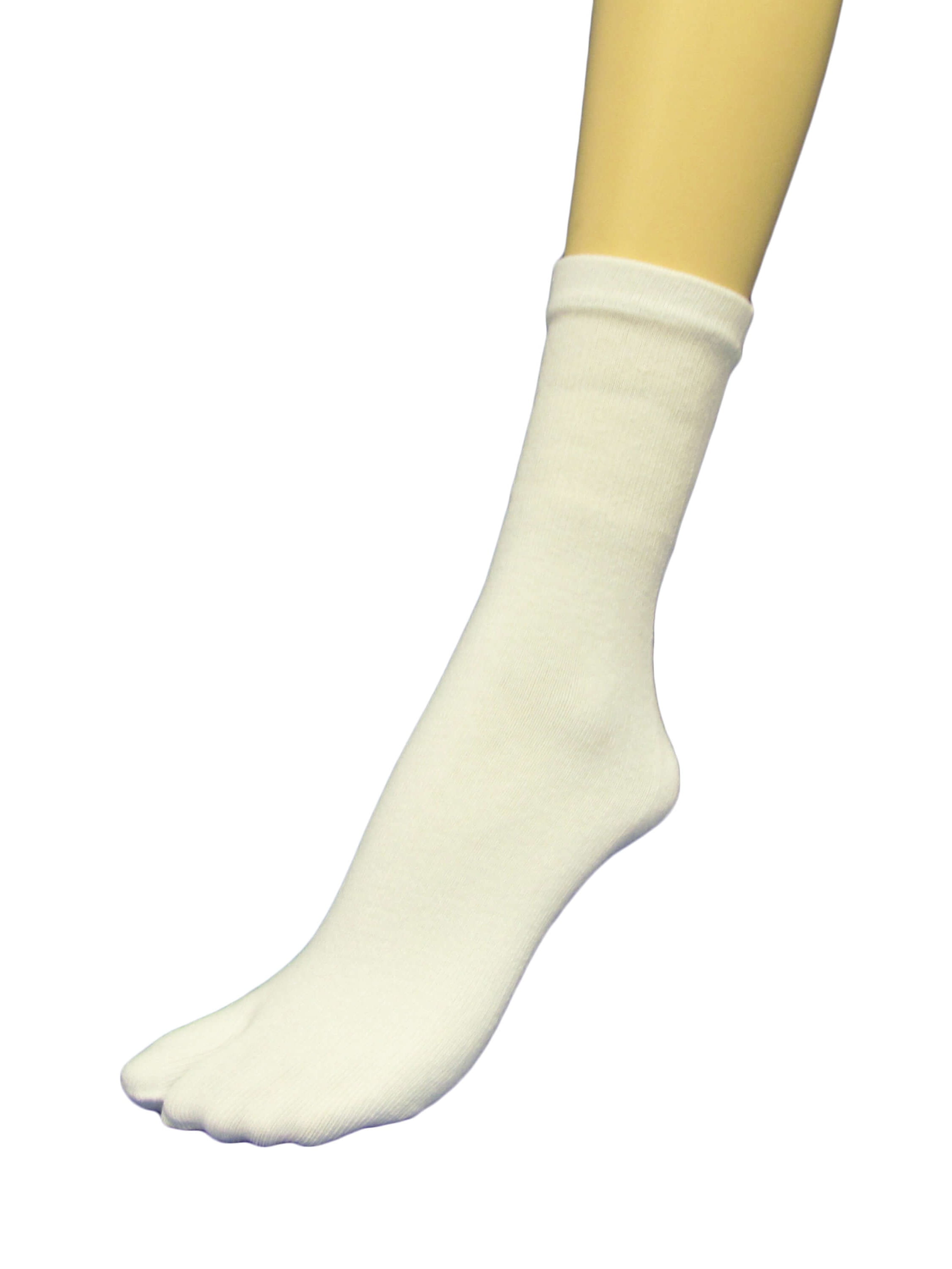 Couver Cotton Split Quarter High Stretchy Flip-Flop Socks, White Medium ...