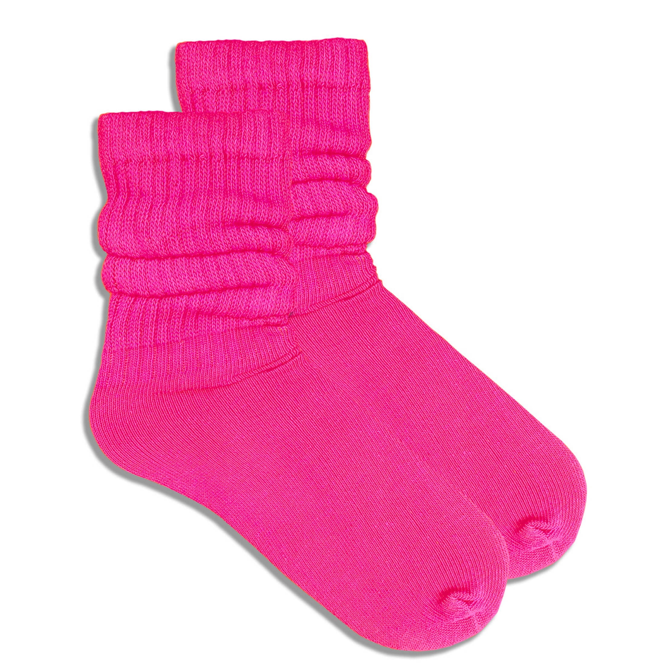 Couver Women Girl's Scrunched Slouch Socks - Hot Pink, Size 6-8, 1 Pair ...