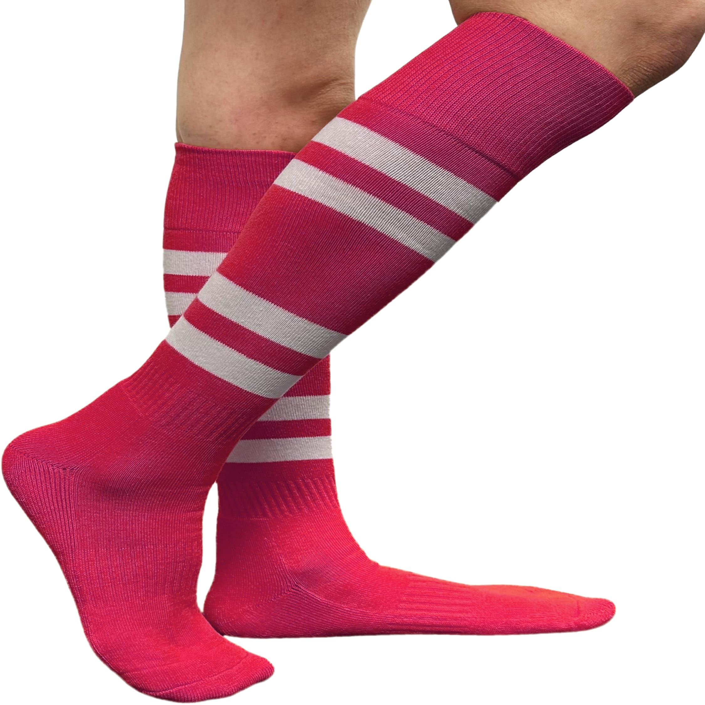 Couver Hot Pink Softball/Sports Striped Knee High Softball Baseball ...