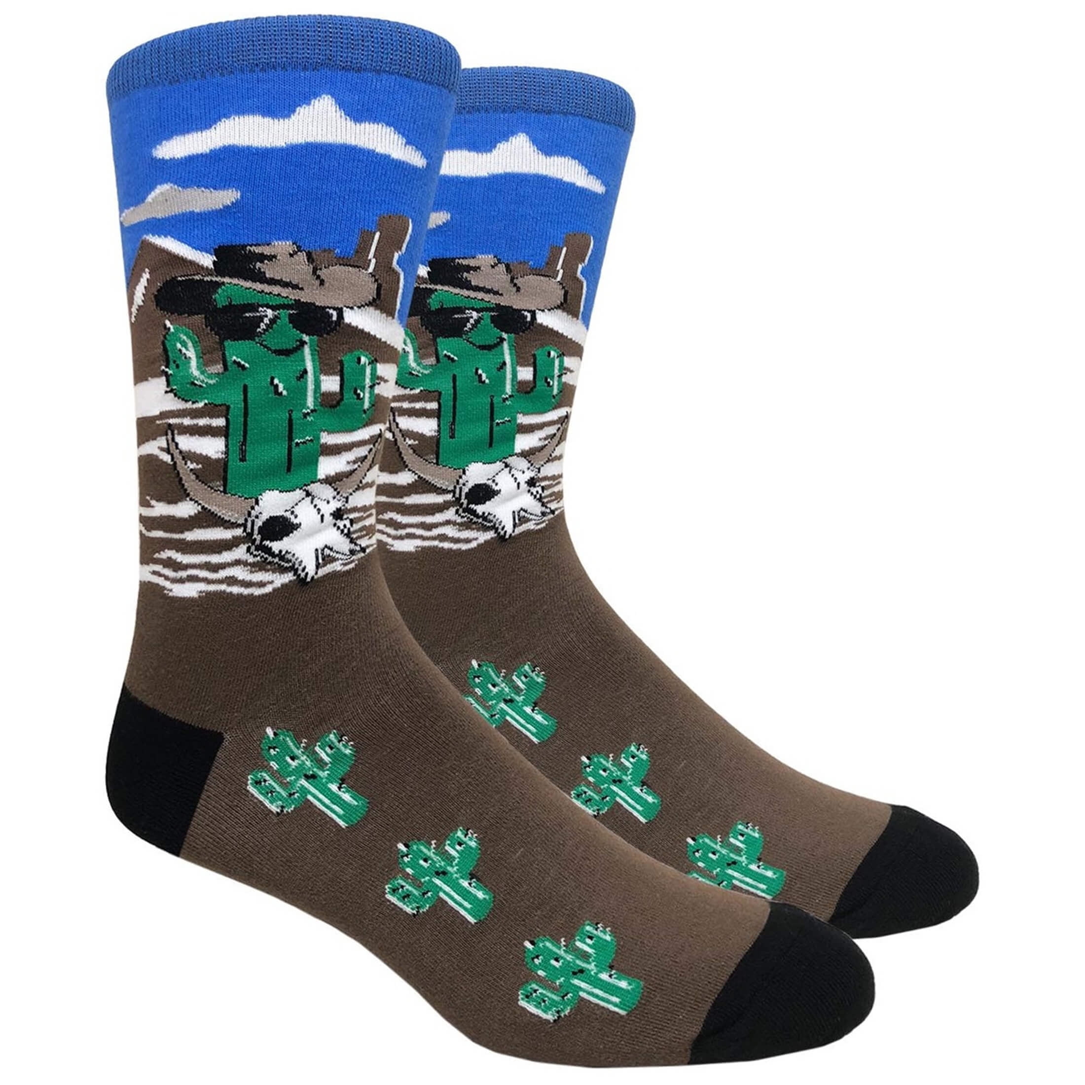 Couver Mens Cotton Novelty Crew Dress Socks with Plant Floral Nature ...