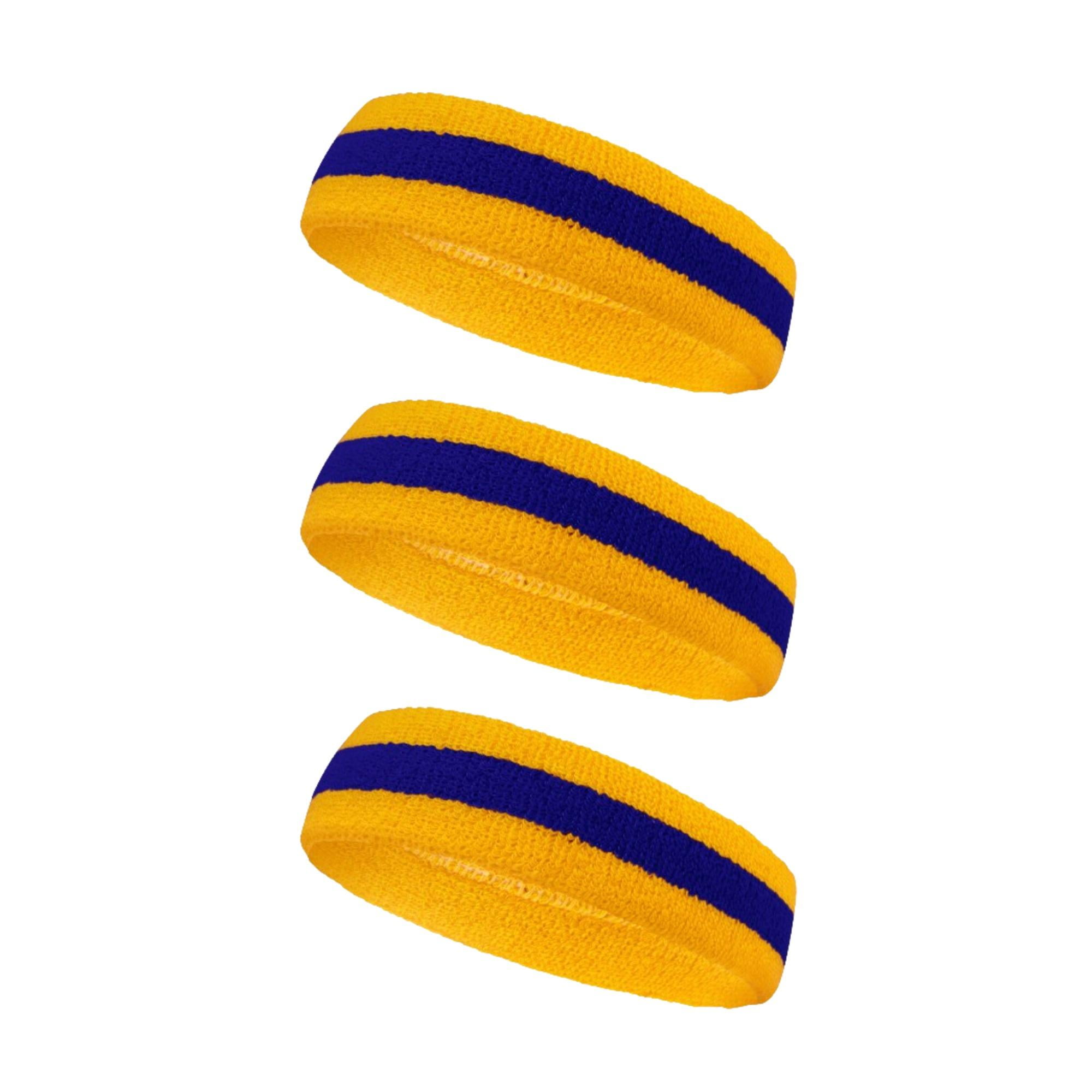 Couver Unisex 9 Inch Long Cotton Wide Basketball Headband Striped ...