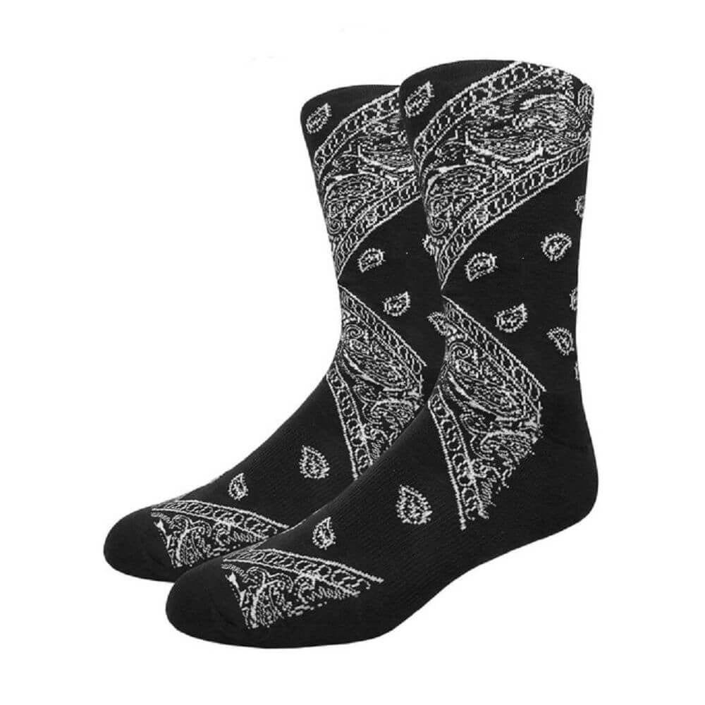 Couver Unisex Bandana Print Cotton Mid-Calf Crew Socks - Walmart.com