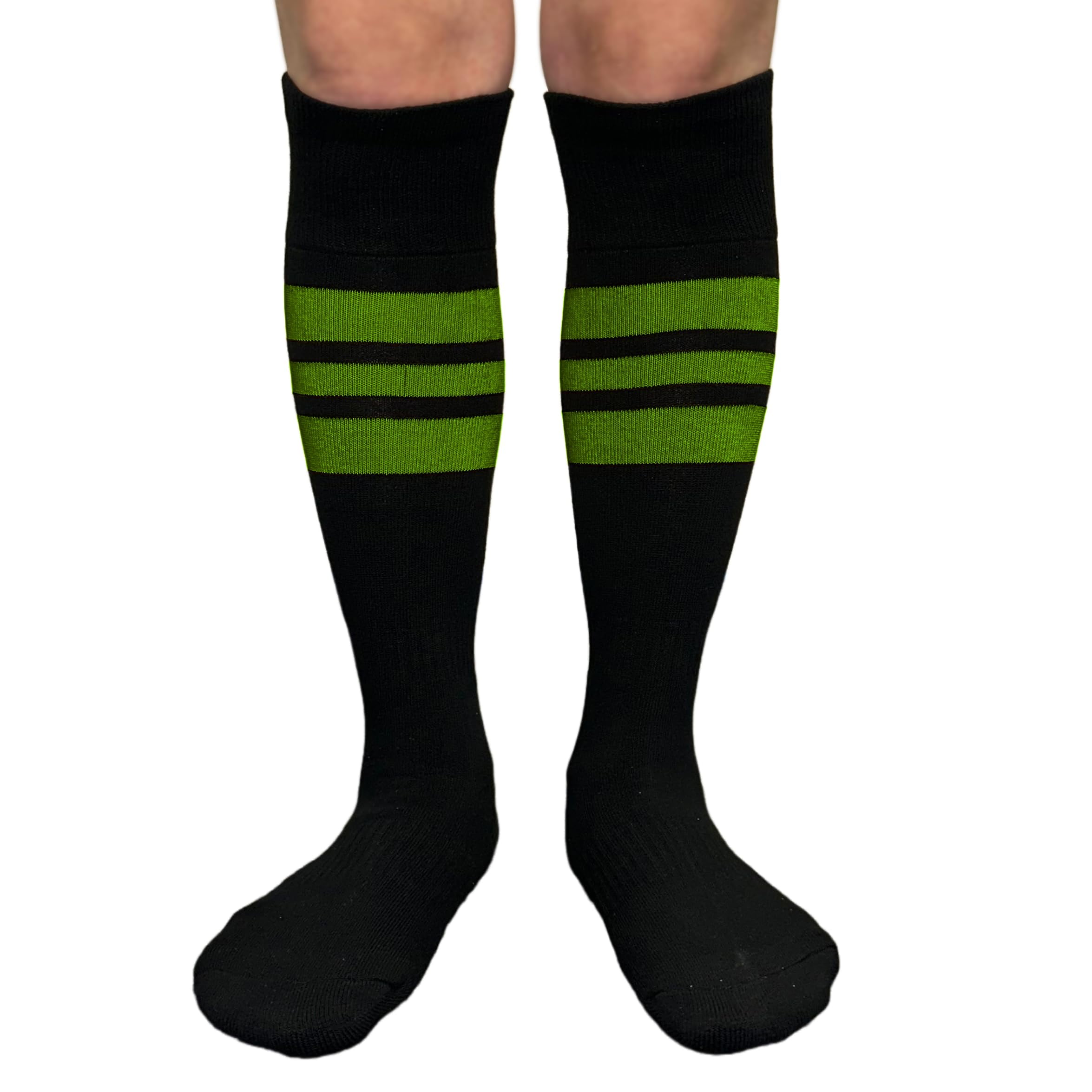Couver Unisex Black Triple Stripe Baseball Softball Knee High Socks ...