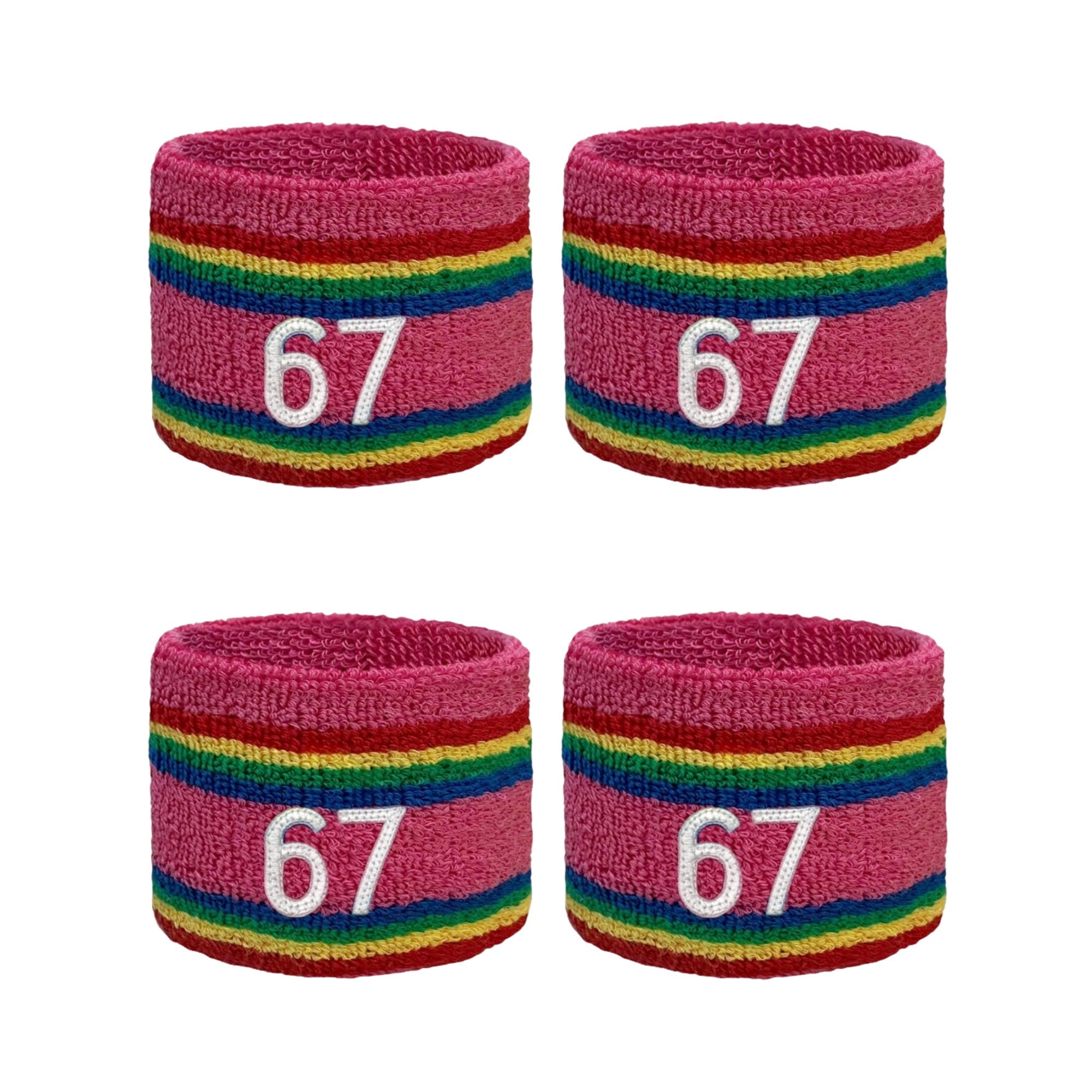 Couver Unisex Cotton Terry Wrist Sweatbands, 2-Pairs, Number 67 Theme ...