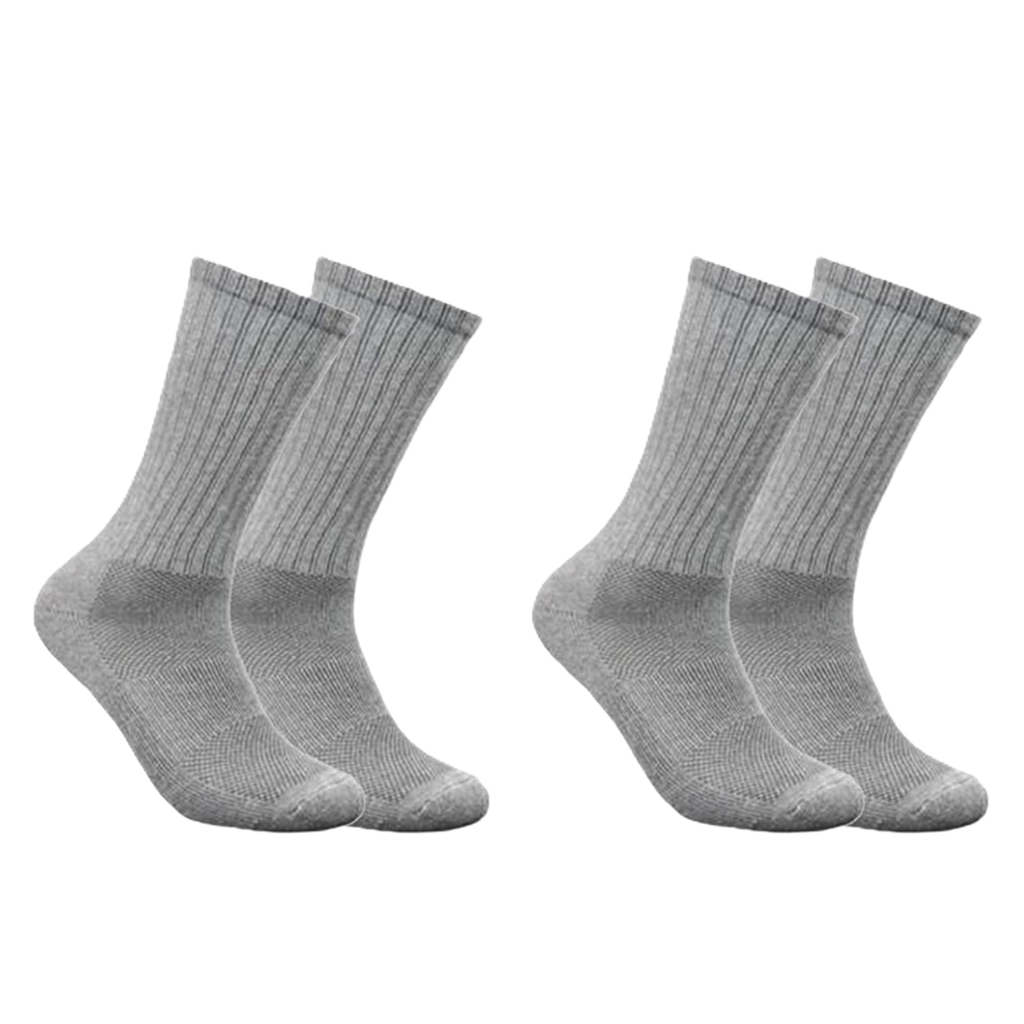Couver Unisex Cushioned Arch Support Athletic Crew Socks 2-Pack Gray ...