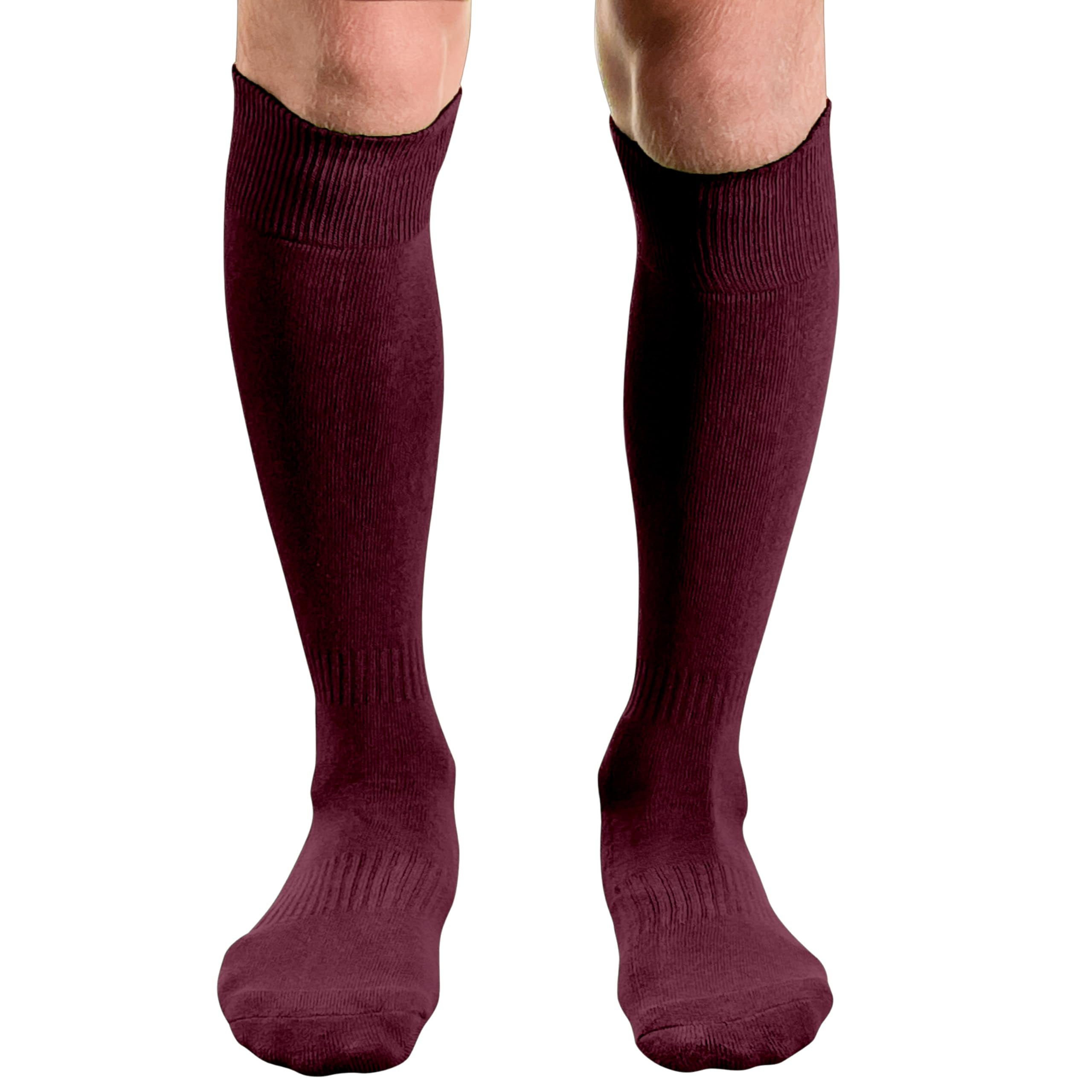 Couver Unisex Athletic Football & Soccer Knee High Sports Socks, Maroon ...