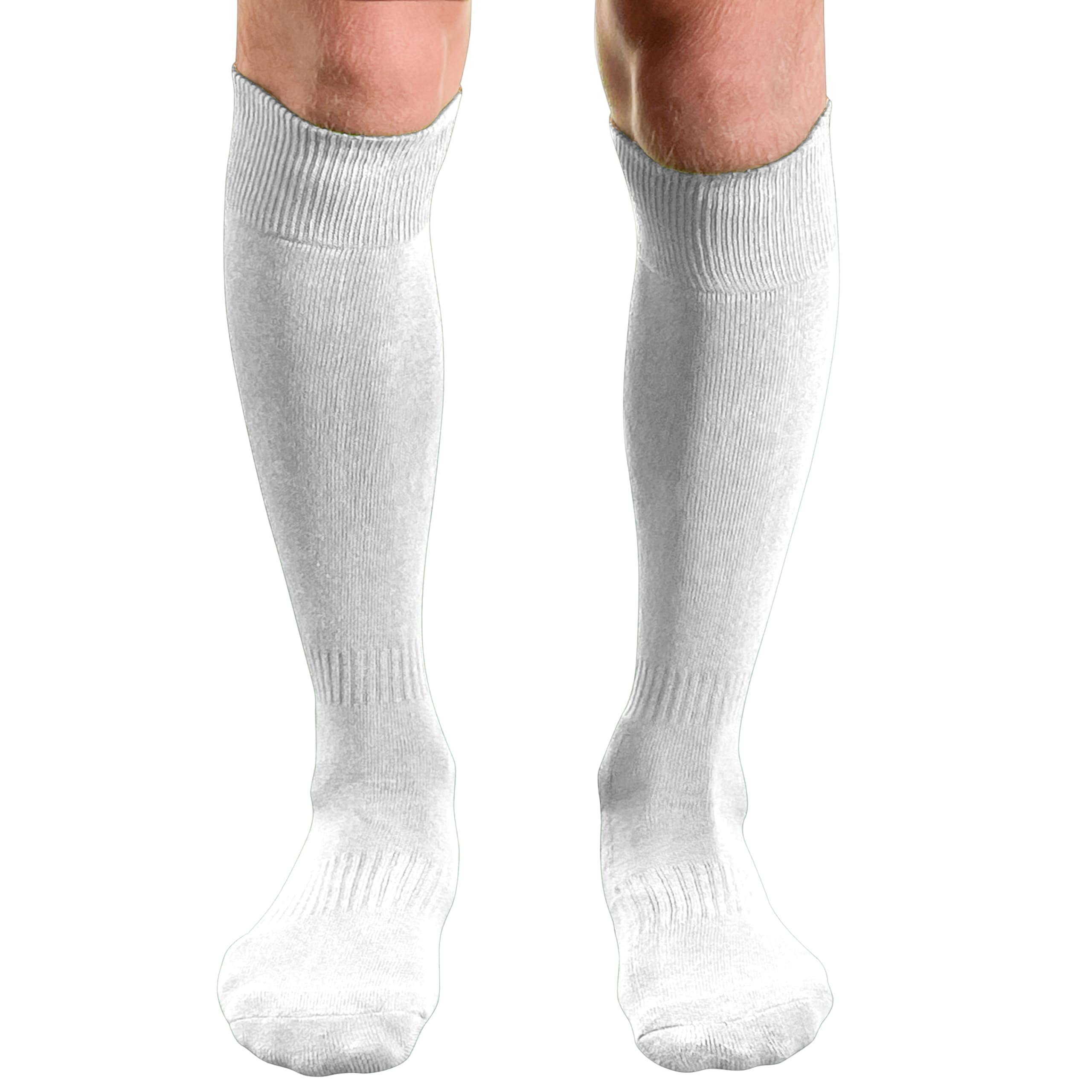 Couver Unisex Knee High Sports Athletic Baseball Softball Socks, White ...