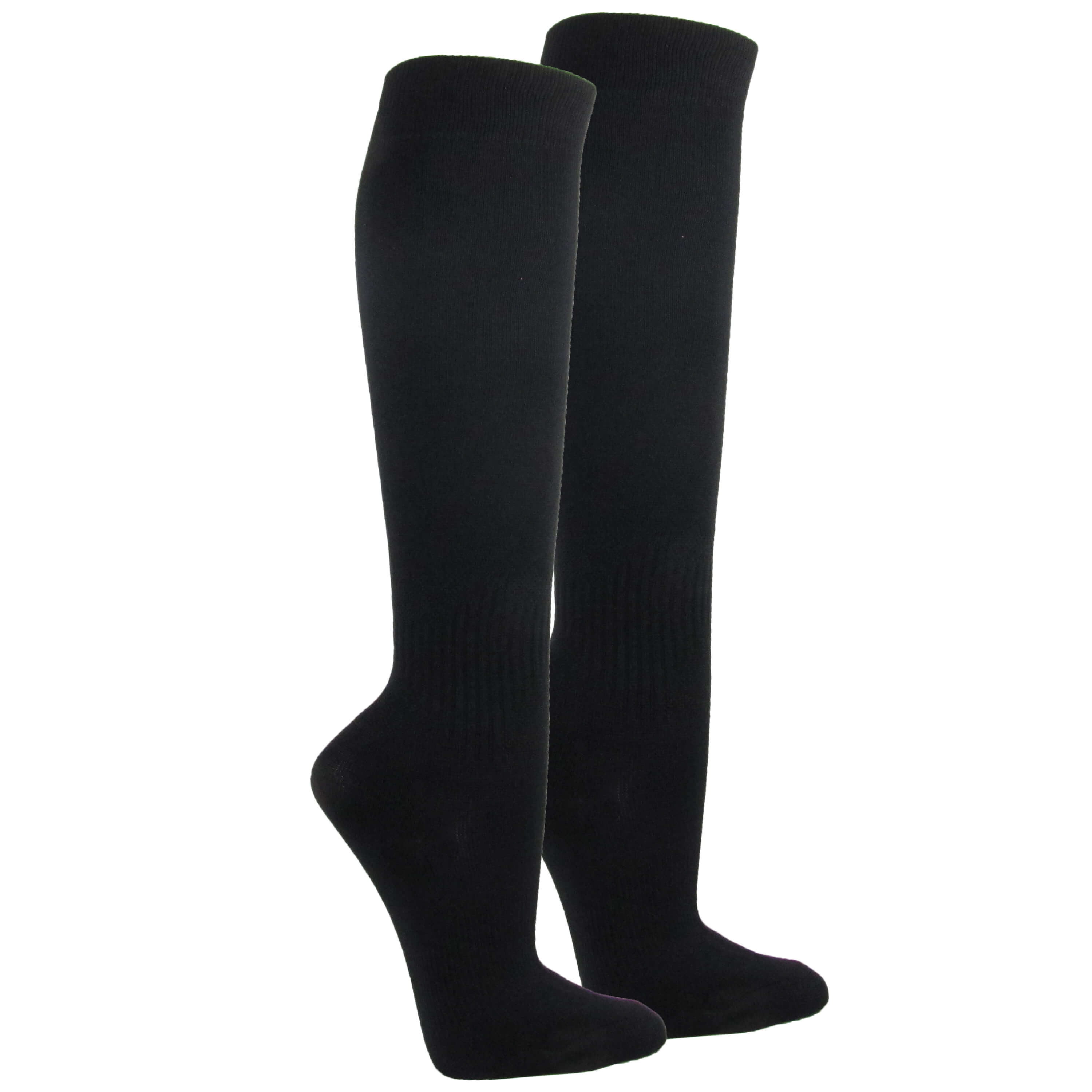 Couver Unisex Polyester Soccer Knee High Sports Athletic Socks, Black ...