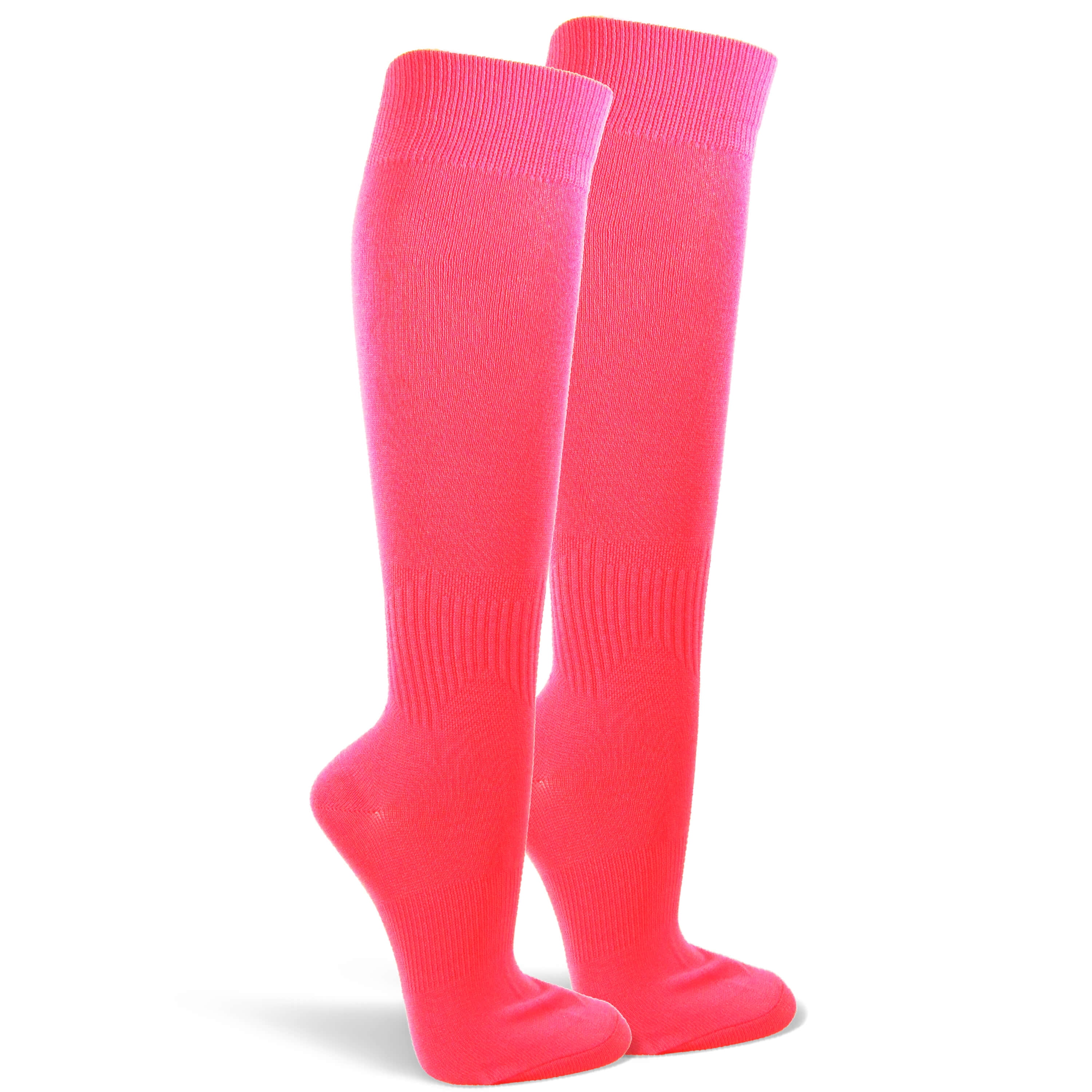 Couver Unisex Polyester Soccer Knee High Sports Athletic Socks, Bright ...