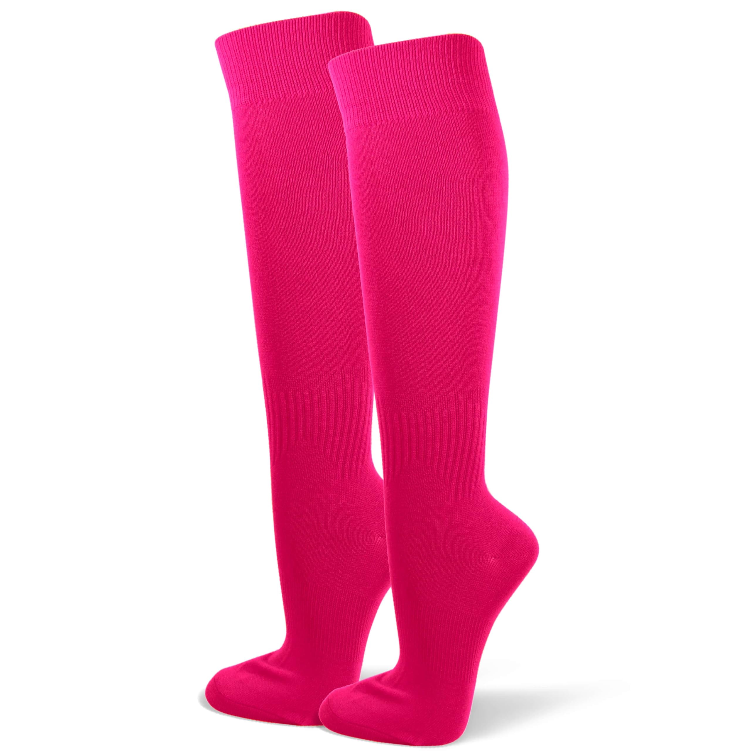 Couver Unisex Polyester Soccer Knee High Sports Athletic Socks, Neon ...