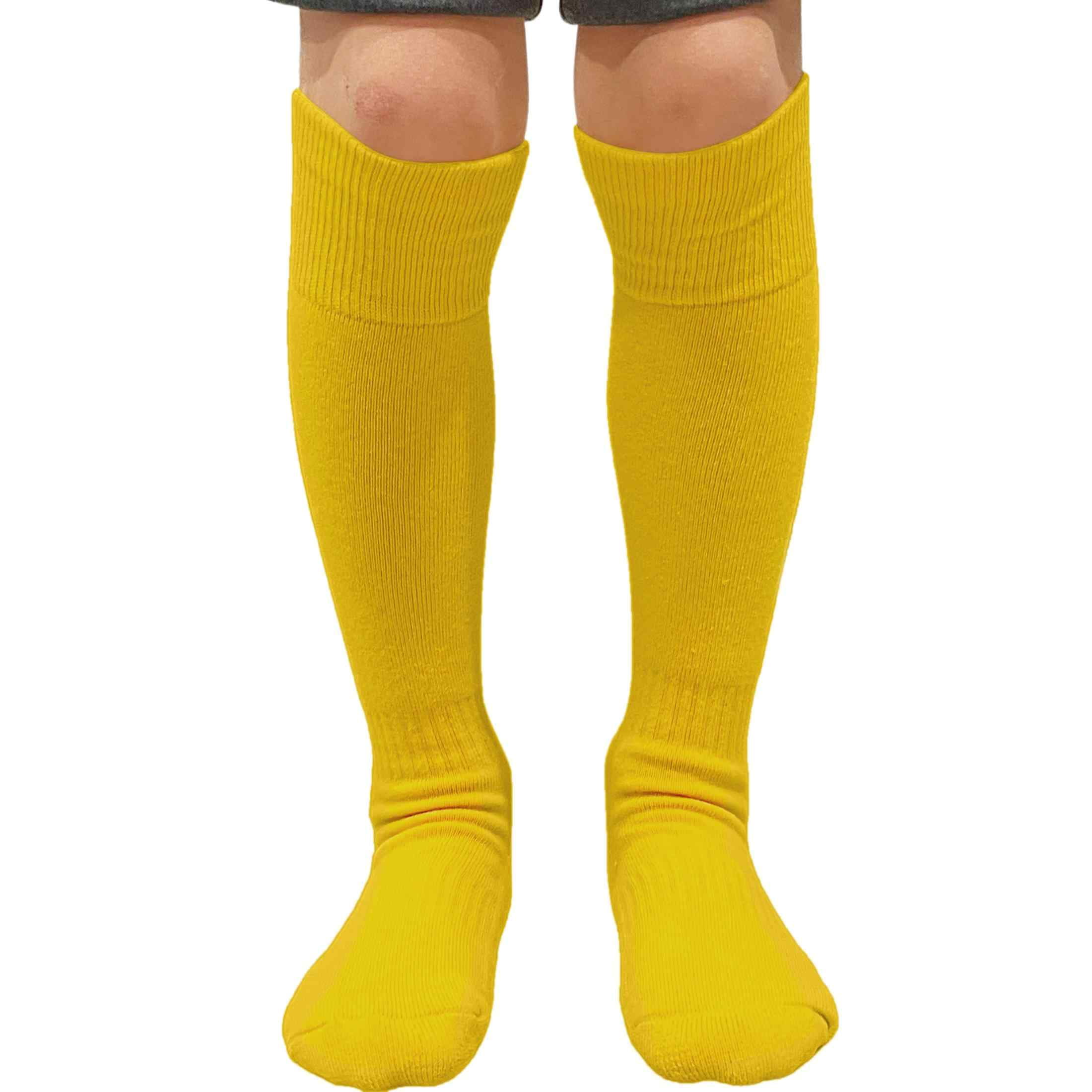 Couver Youth Knee High Sports Socks, Bright Yellow, Small, Breathable ...
