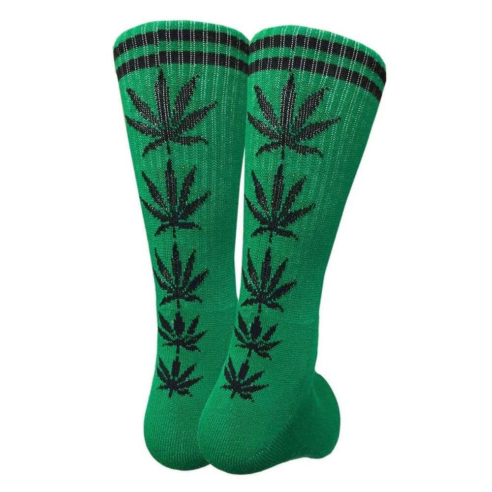 Couver Unisex Weed Leaf Printed Marijuana Mid-Calf Crew Socks (Dark ...