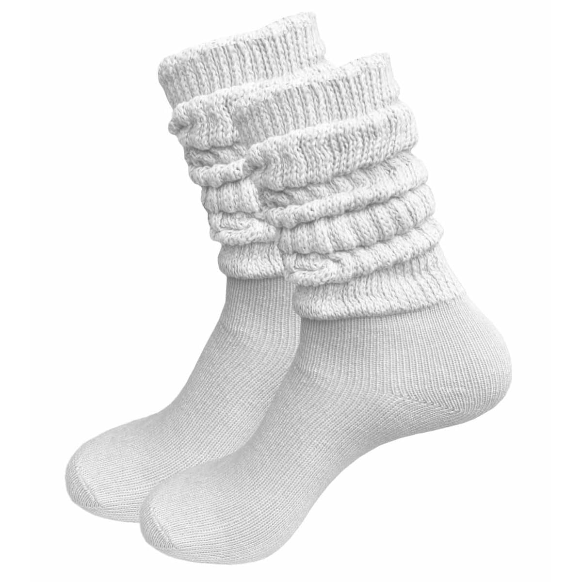 Couver Women Girl's Scrunched Heavy Slouch Socks - White, Size 9-11, 1 ...