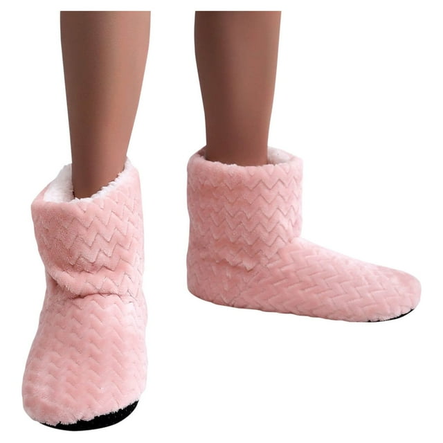 Couver Women Solid Color Super Soft Cozy House Booties Socks Slippers w ...