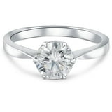 Cova Jewel 1.2 Ct Round Cut Lab Created Diamond Ring - 14K White Gold ...