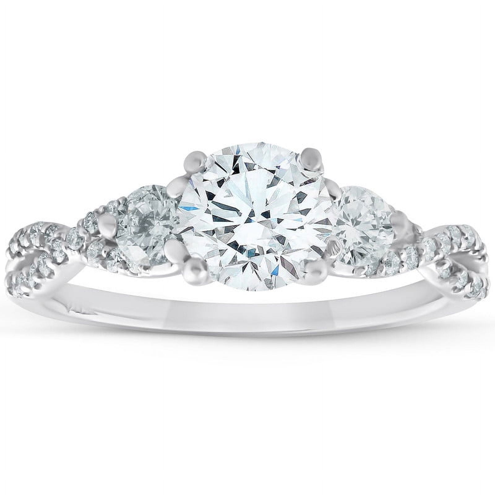Cova Jewel 1.6 Ct Round Cut Lab-Created Diamond Engagement Ring - 14K White Gold Plated ...
