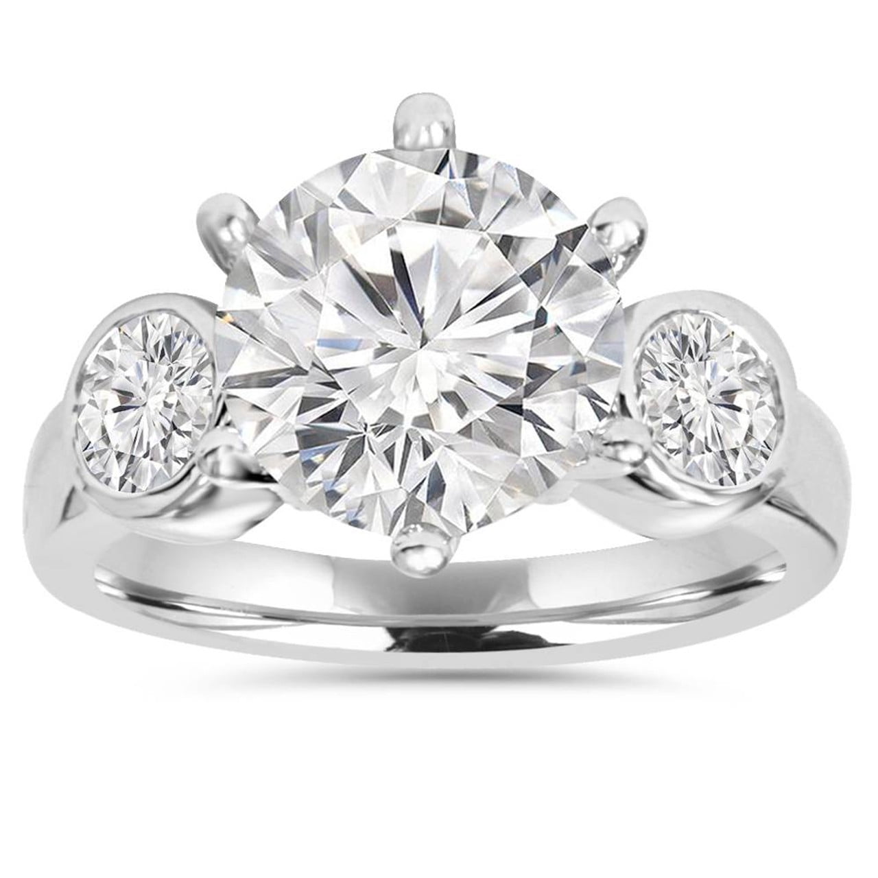 Cova Jewel 1.8 Ct Asscher Cut Lab Created Diamond Engagement Ring - 14K White Gold Plated Split ...