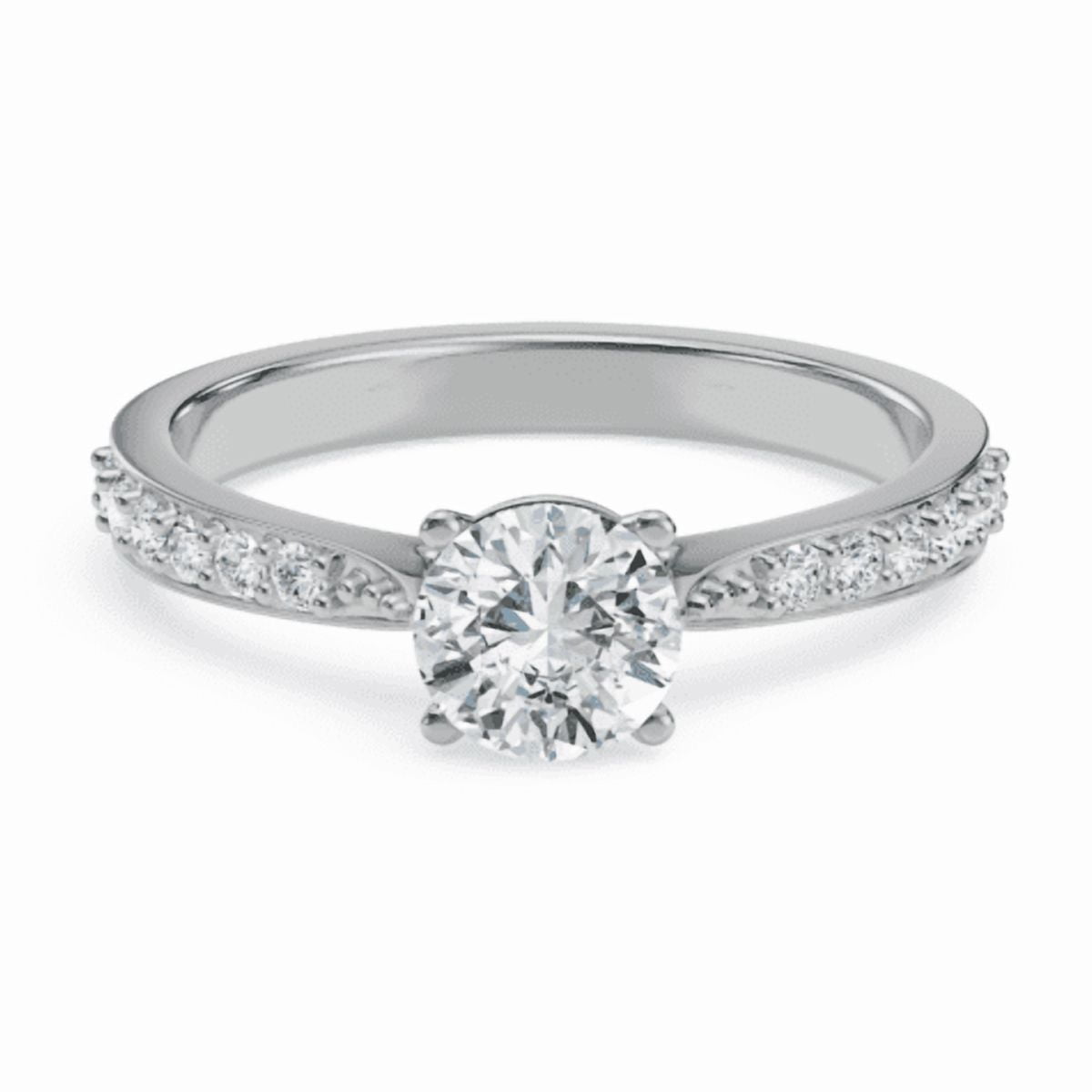 Cova Jewel 1 Ct Round Cut Lab Created Diamond Solitaire Engagement Ring ...