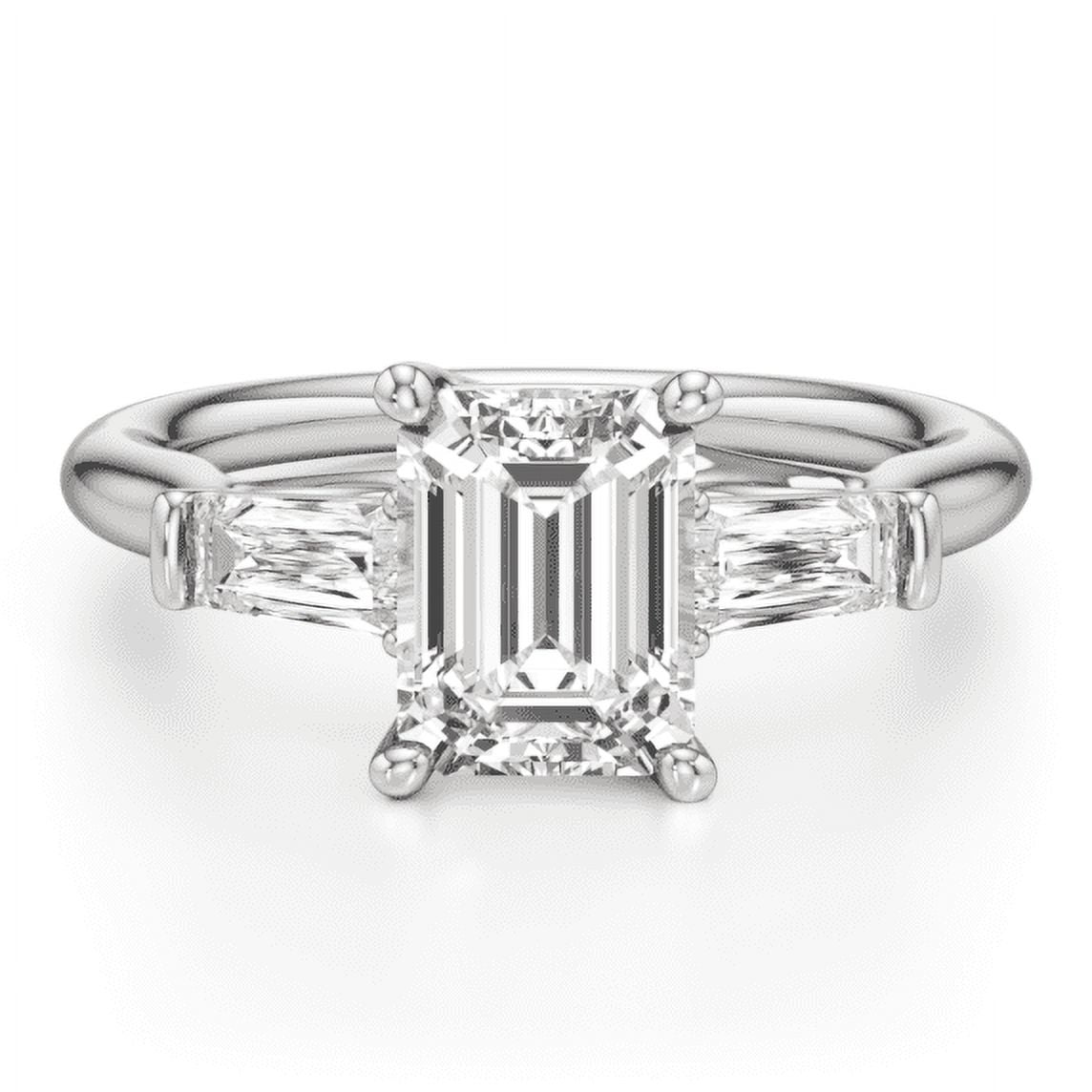 Cova Jewel 14K White Gold Over Engagement Ring for Her - 2 Ct Emerald ...