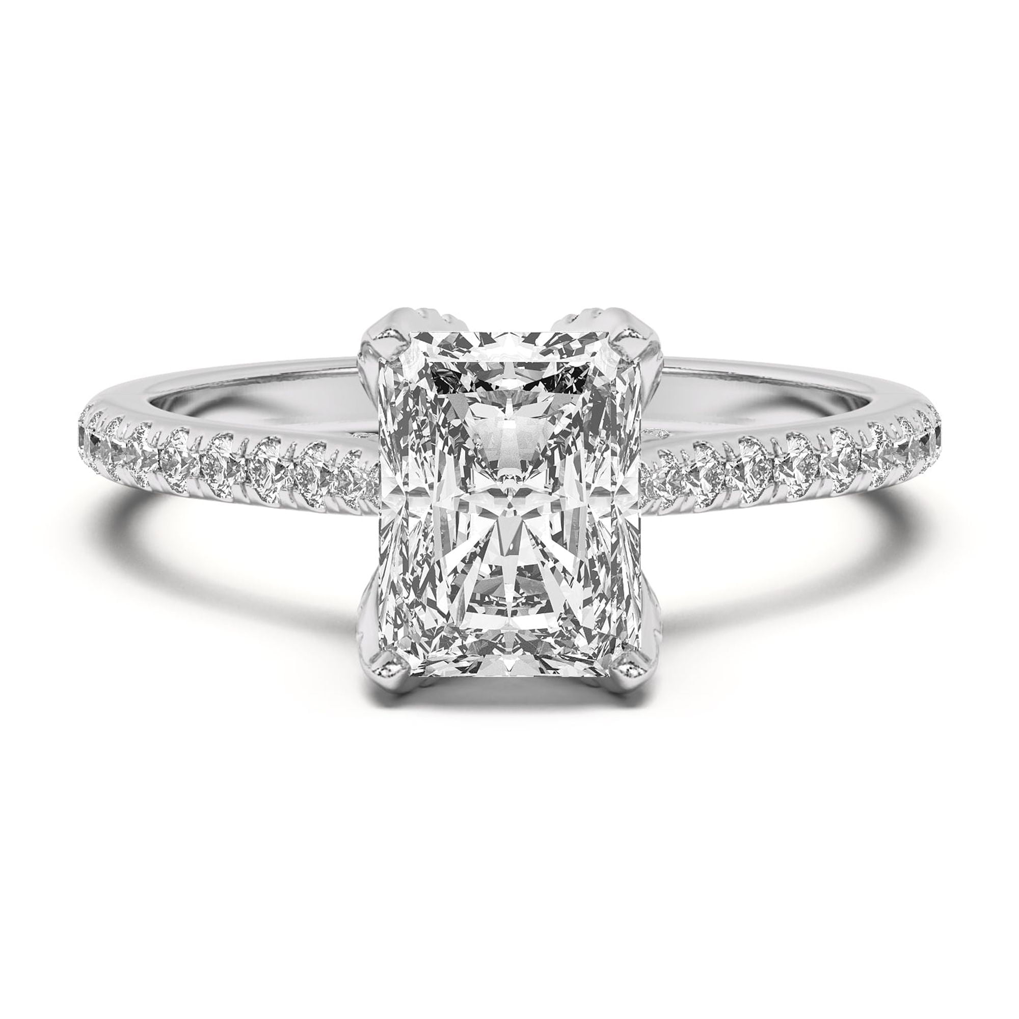Cova Jewel 14K White Gold Over Radiant Cut Solitaire Lab Created 1.4 Ct ...