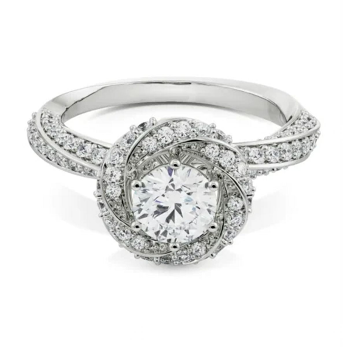 Cova Jewel 14K White Gold Over Ring - 1 Ct Round Cut Lab Created ...