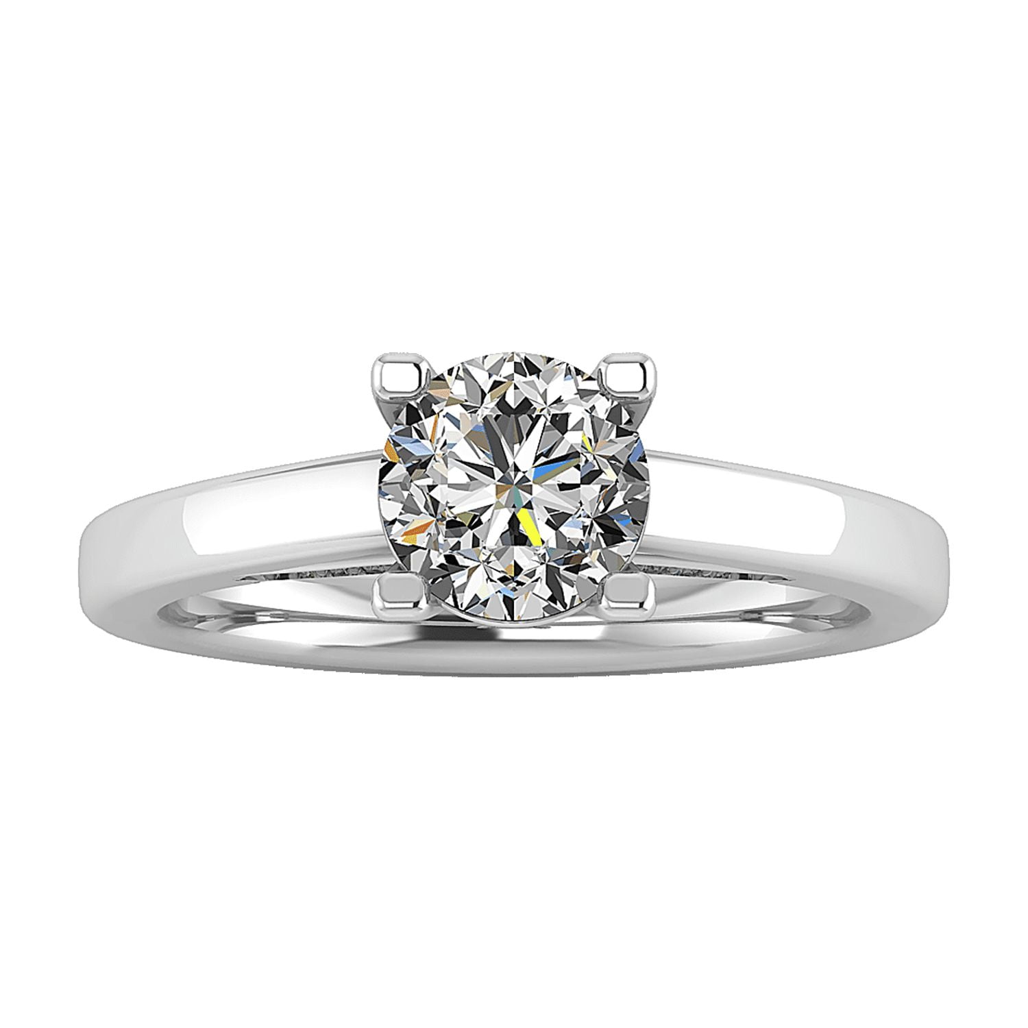 Cova Jewel 14K White Gold Over Ring - Dazzling 1.5Ct Round Cut Diamond ...