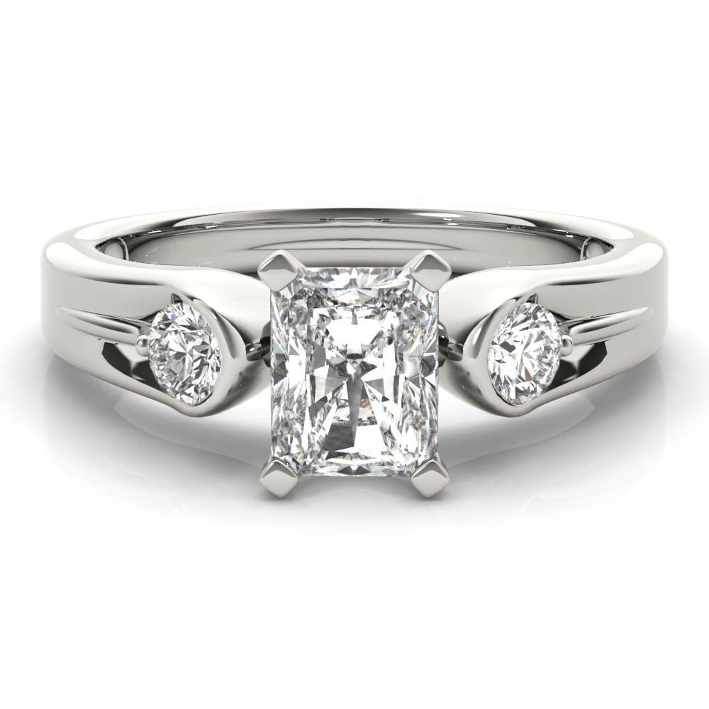 Cova Jewel 14K White Gold Over Rings - Three Stone Double Prong 1.6 Ct ...