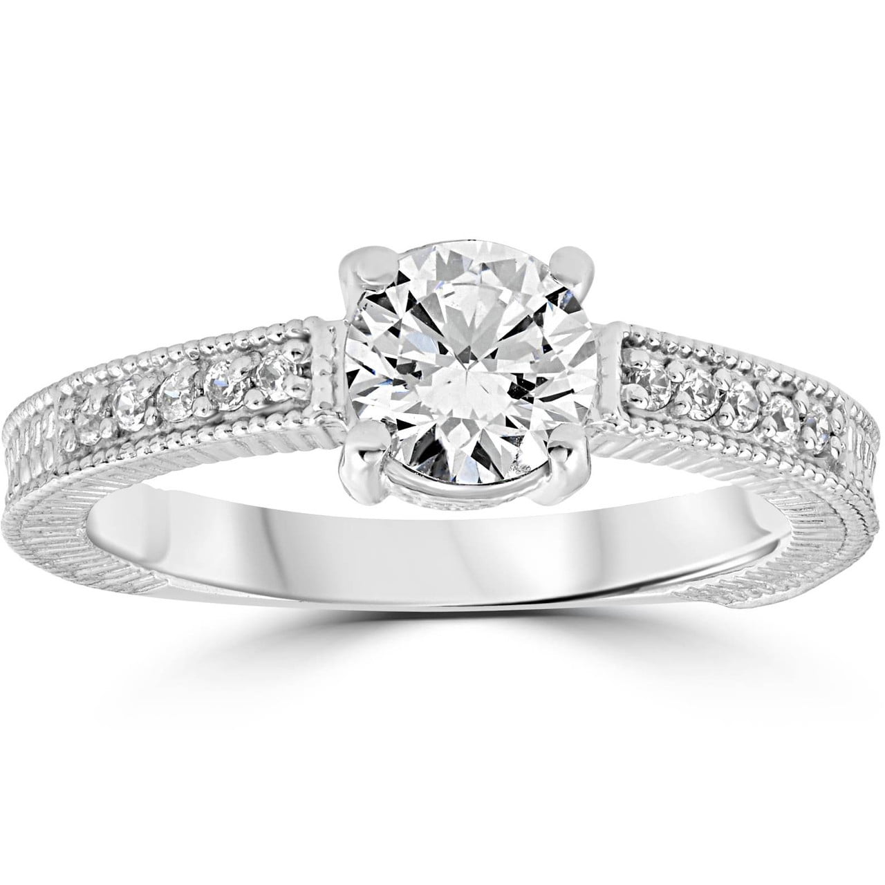 Cova Jewel 14K White Gold Plated 2.3 Ct Radiant Cut Lab Created Diamond ...
