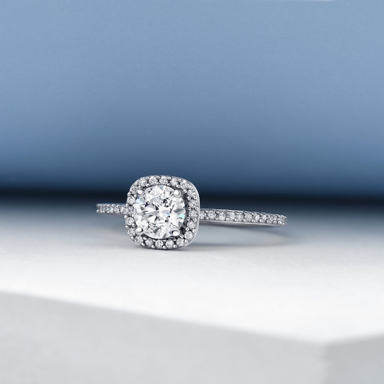 Cova Jewel 14K White Gold Plated Marquise Cut Lab Created Diamond Ring ...