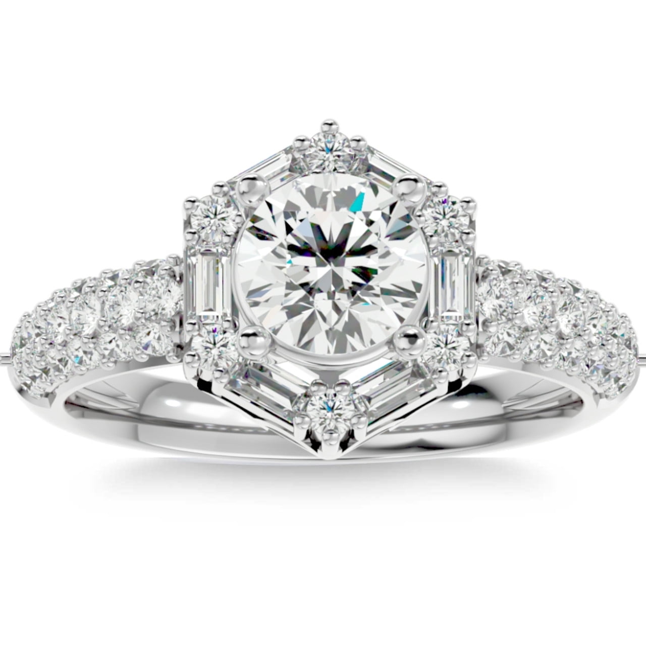 Cova Jewel 14K White Gold Plated Ring - 2 Ct Princess Cut Diamond ...