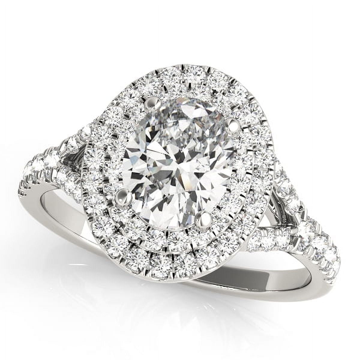Cova Jewel 2.1 Ct Oval Cut Diamond Engagement Ring - Double Halo with ...