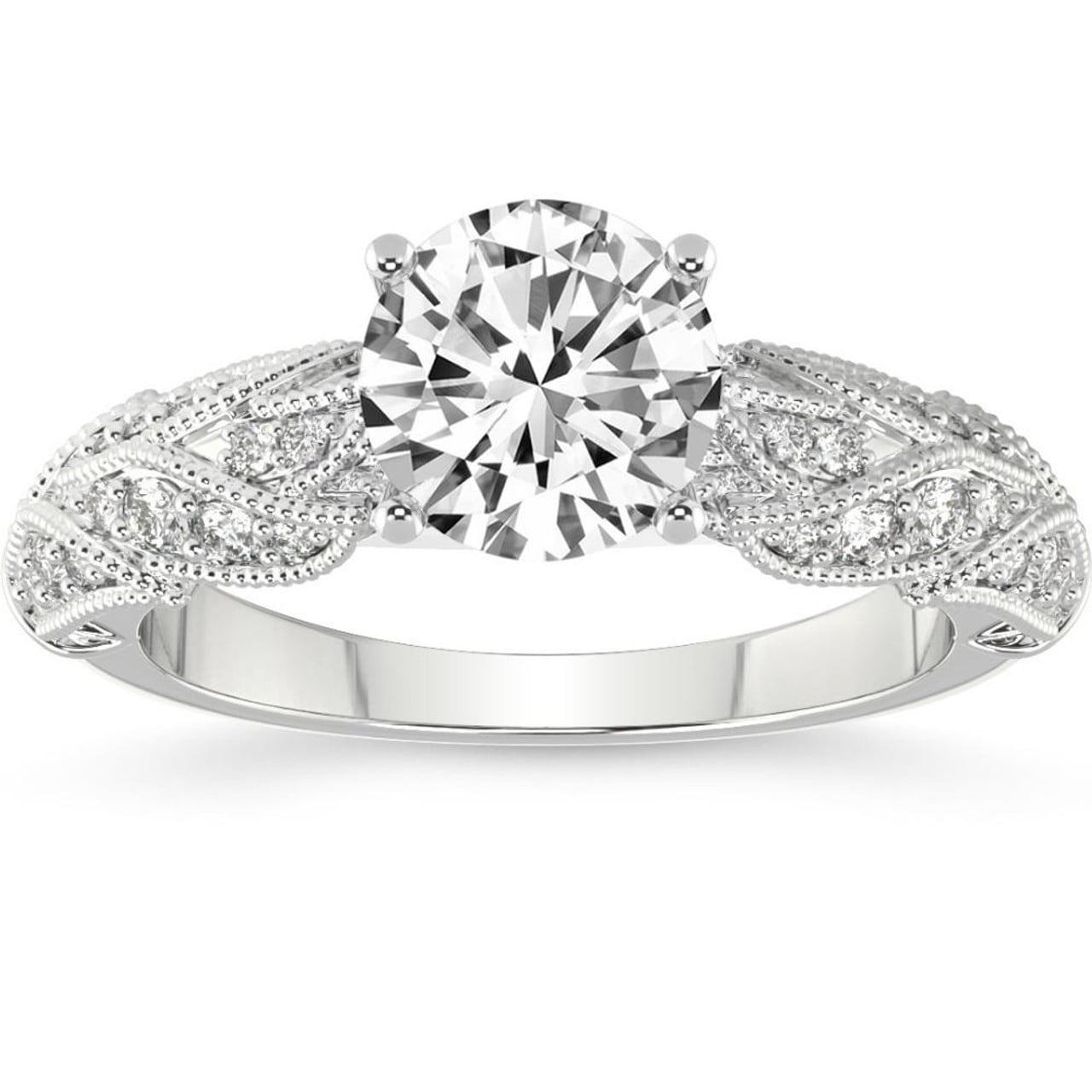 Cova Jewel 2.3 Ct Round Cut Lab Created Diamond Engagement Ring - 14K ...