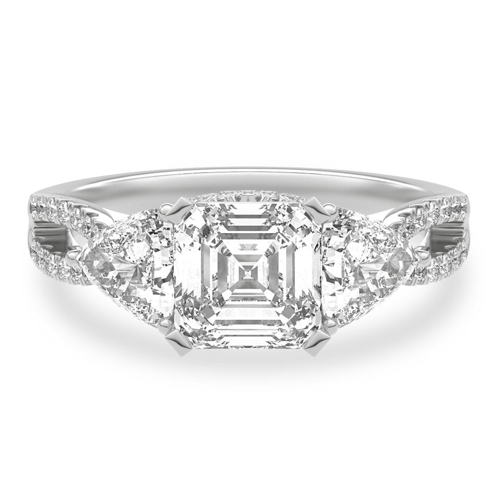 Cova Jewel 2 Ct Asscher Cut Diamond Halo Engagement Ring - Crisscross ...