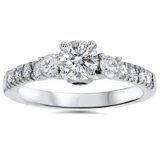Cova Jewel 2 Ct Brilliant Round Cut Solitaire with Accent Diamonds ...