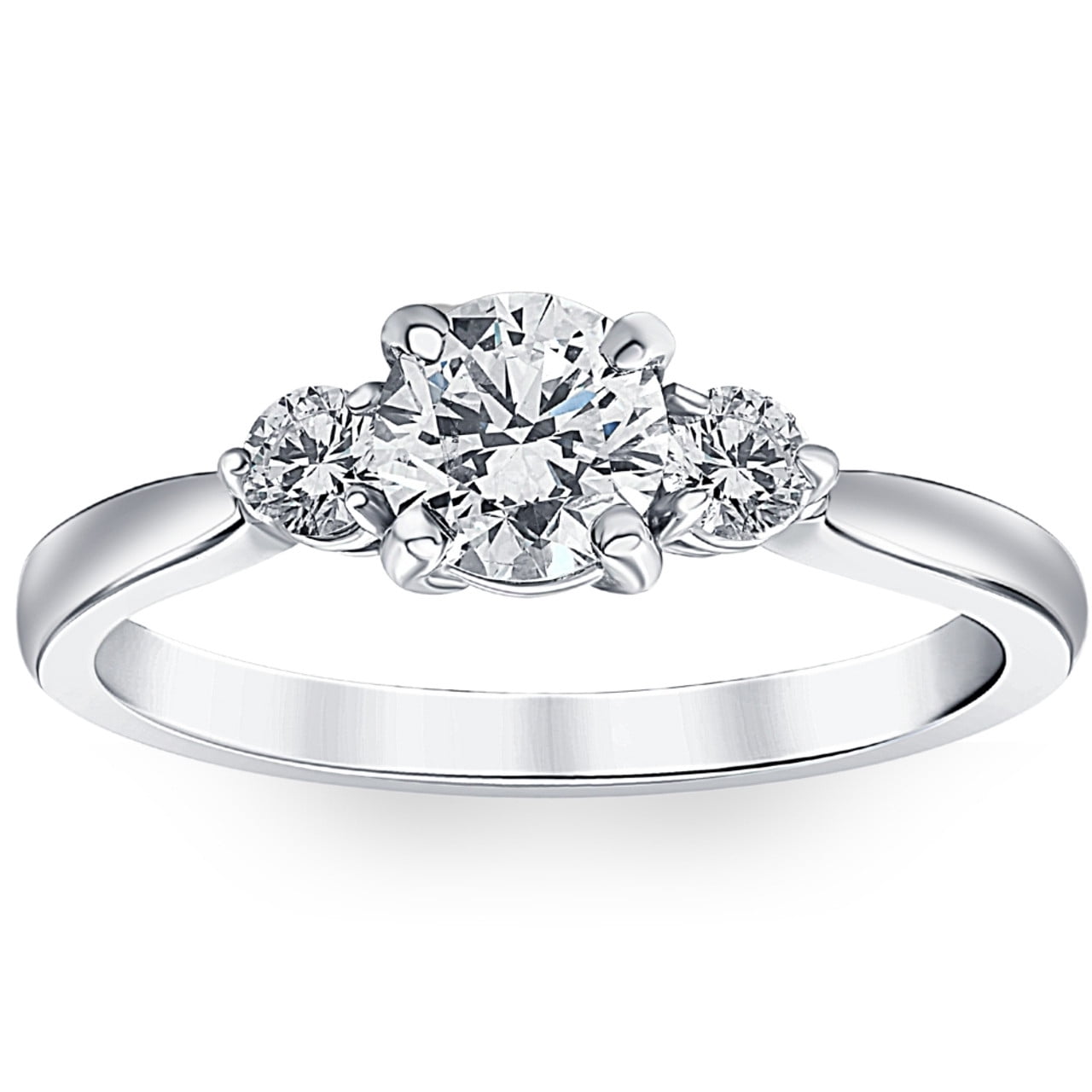 Cova Jewel 2 Ct Oval Cut Solitaire Engagement Ring with Accent Diamonds ...