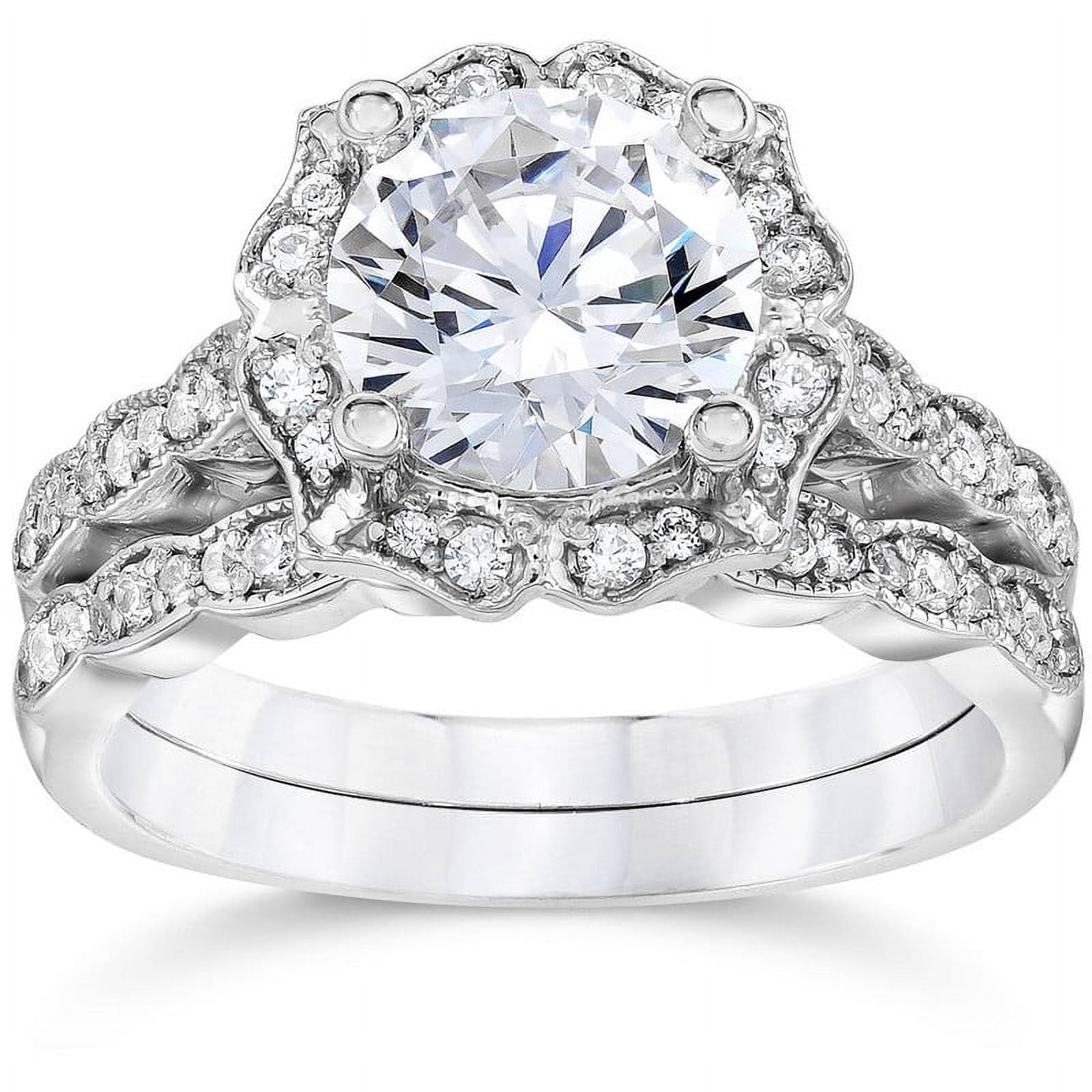 Cova Jewel 2 Ct Round Cut Lab Created Diamond Ring - 14K White Gold ...